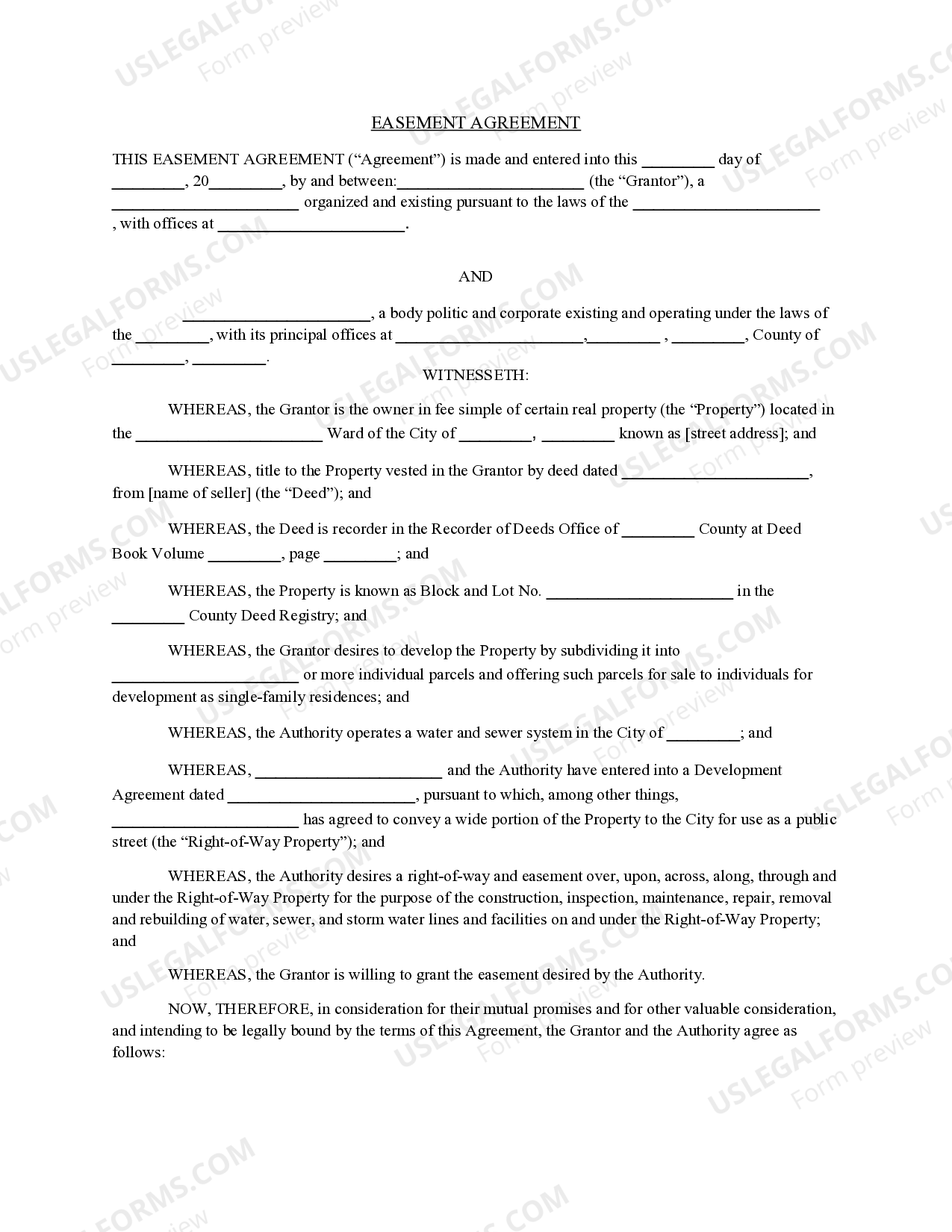 Easement Agreement | US Legal Forms