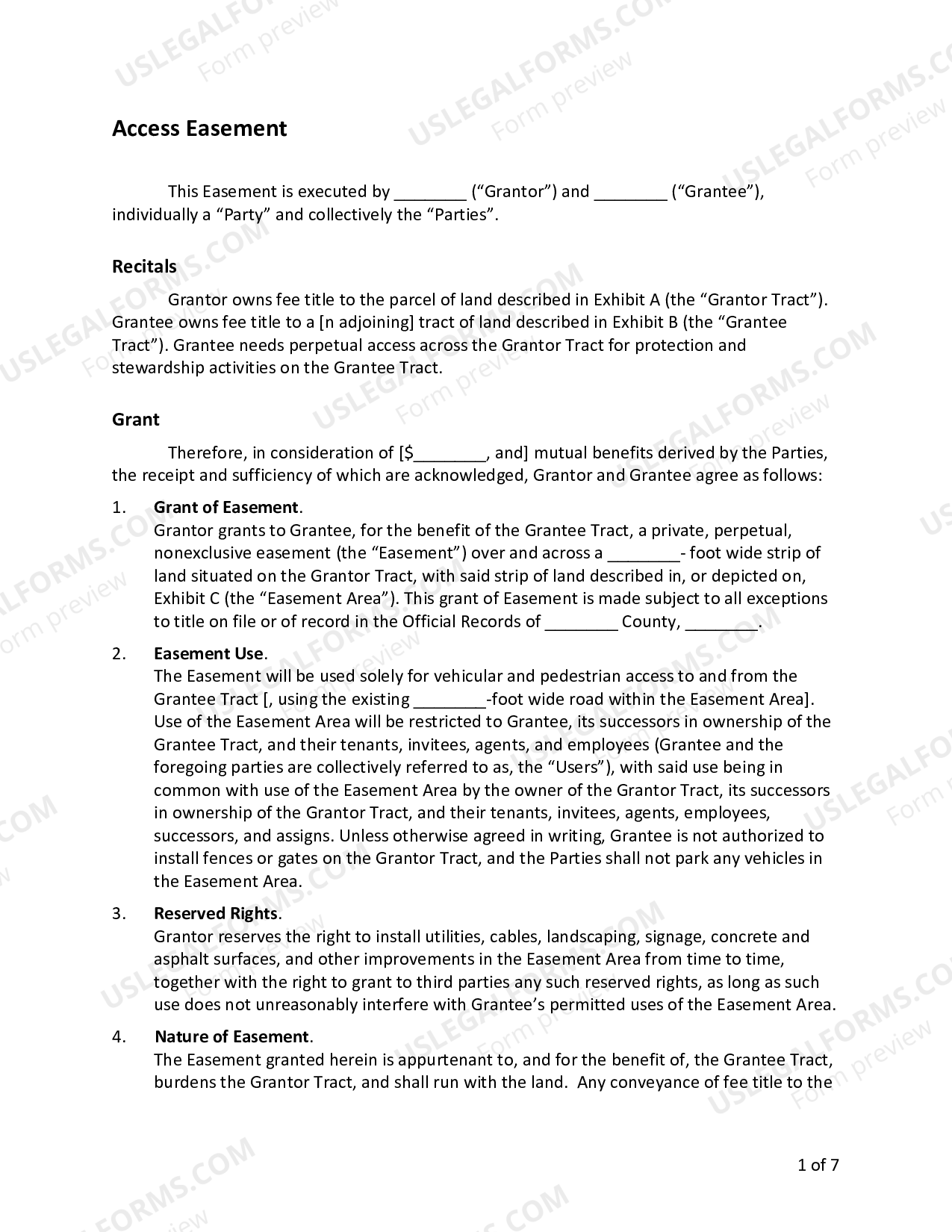 Access Easement | US Legal Forms