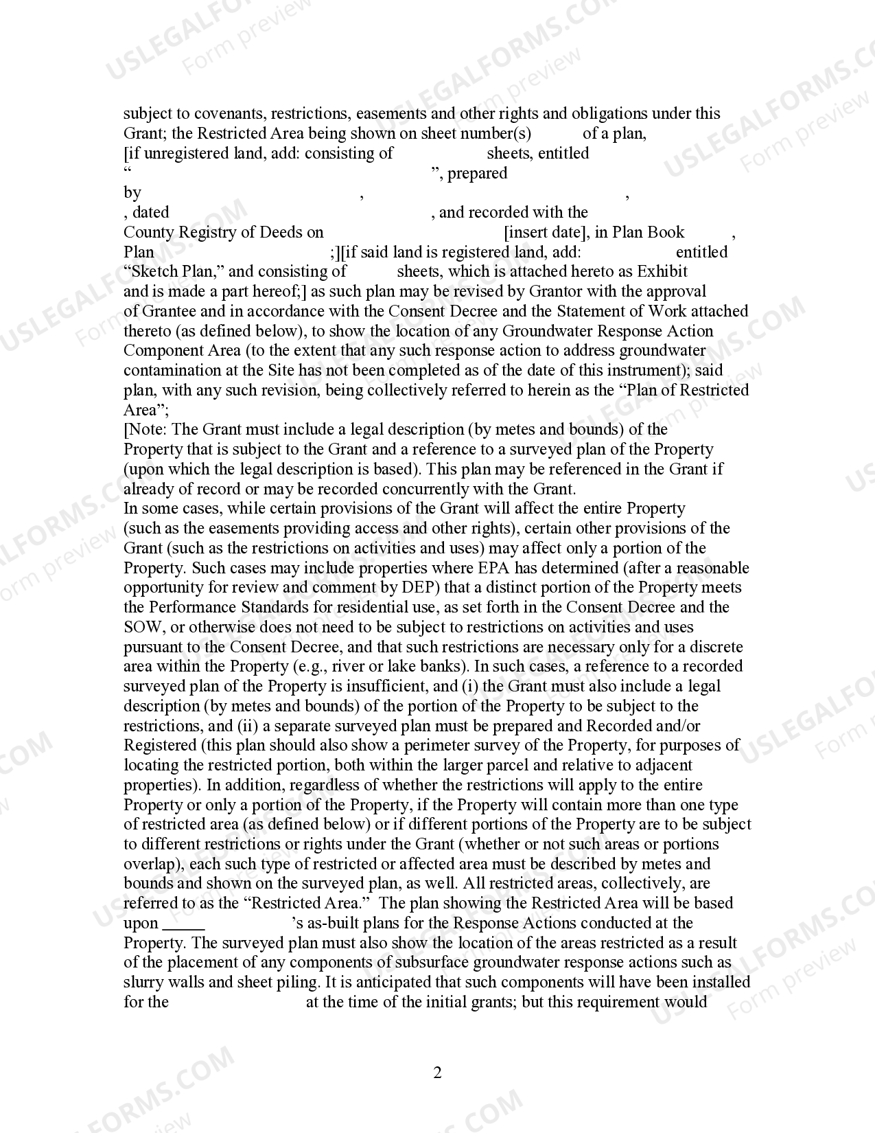 Environmental Restriction Easement - Restriction Easement | US Legal Forms