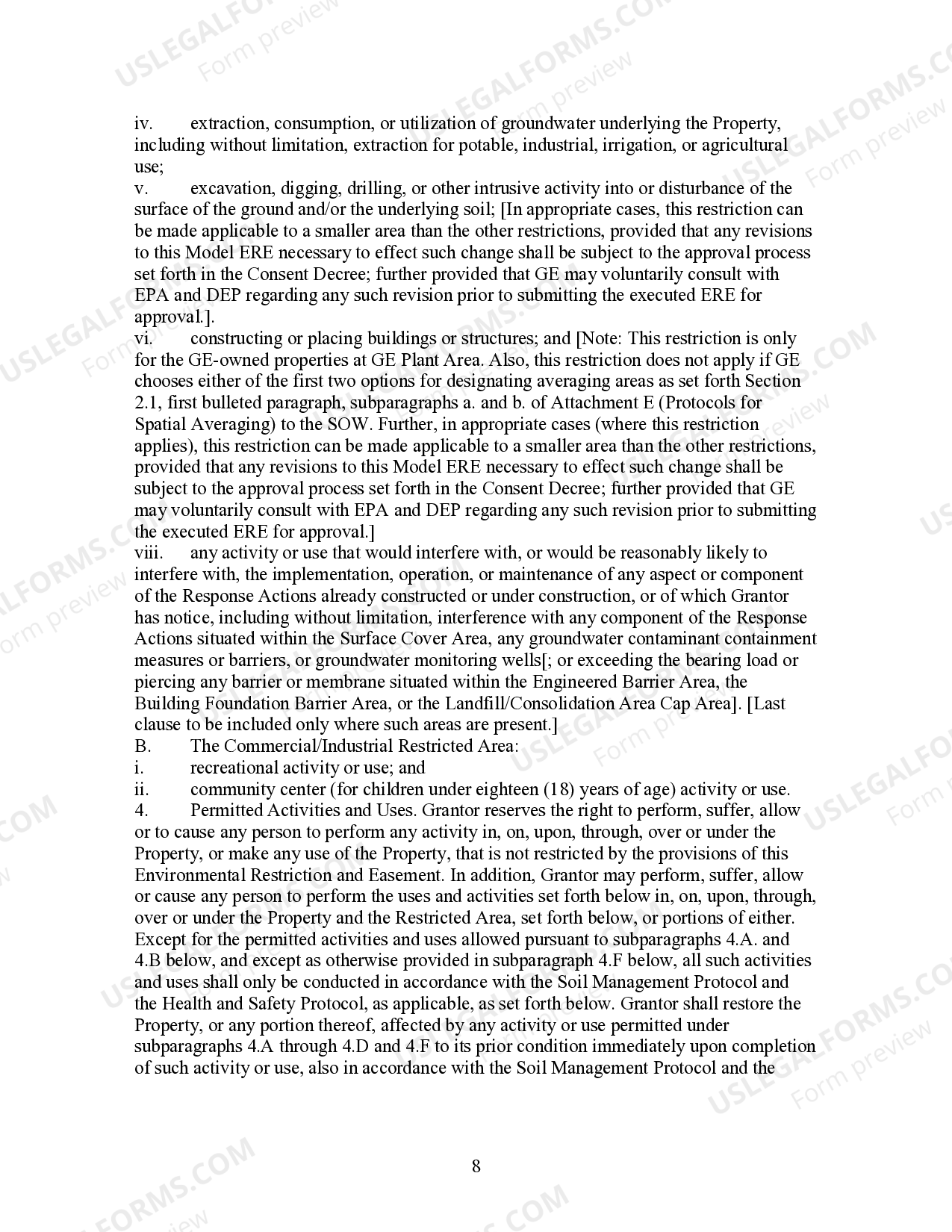Environmental Restriction Easement - Restriction Easement | US Legal Forms