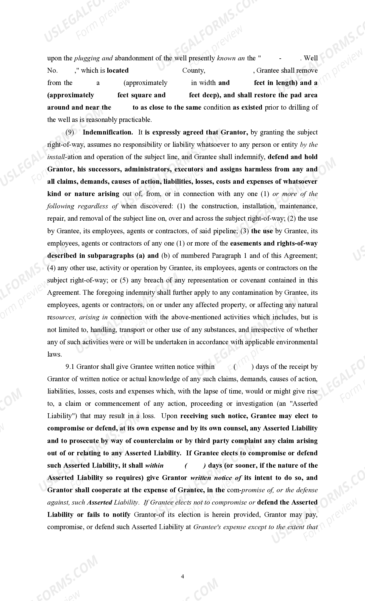 Right of Way and Easement for Additional Pipeline - Right Way Easement ...