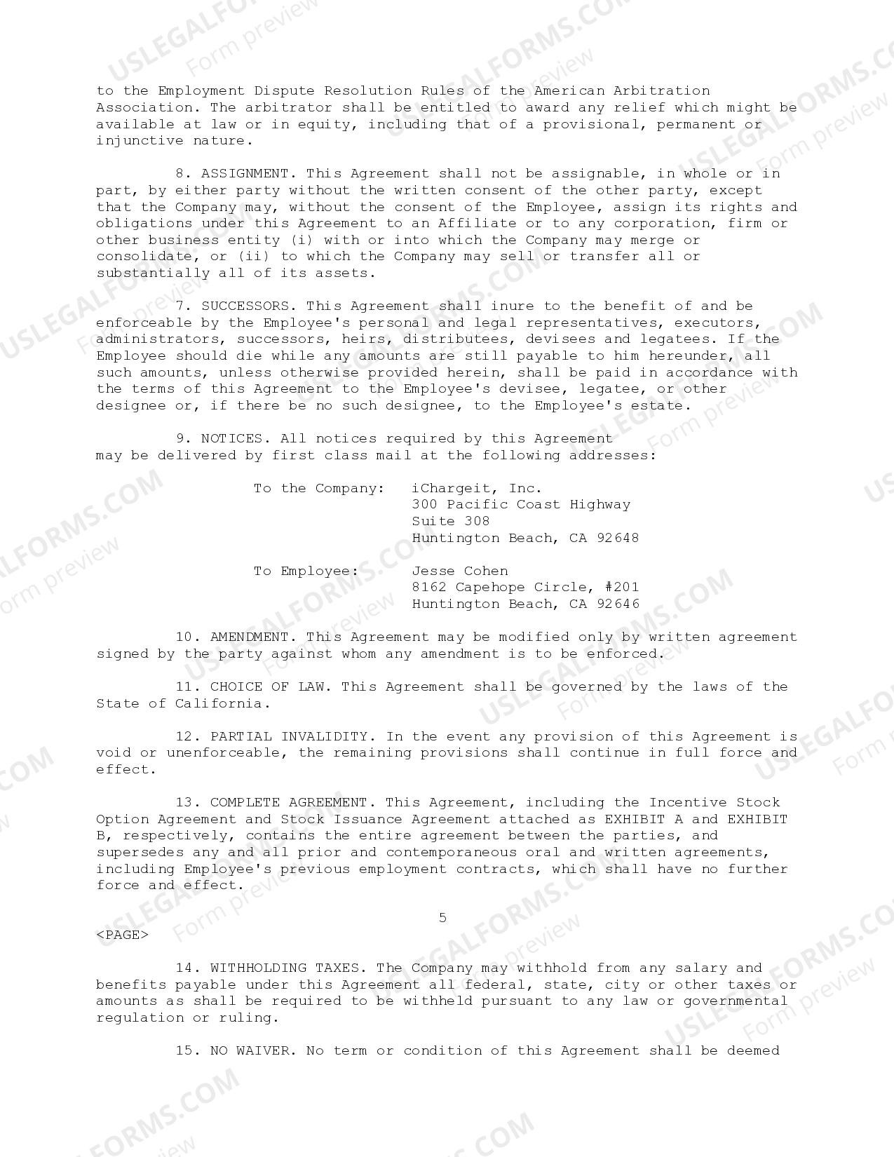 Employment Contract For Pastors Former | US Legal Forms