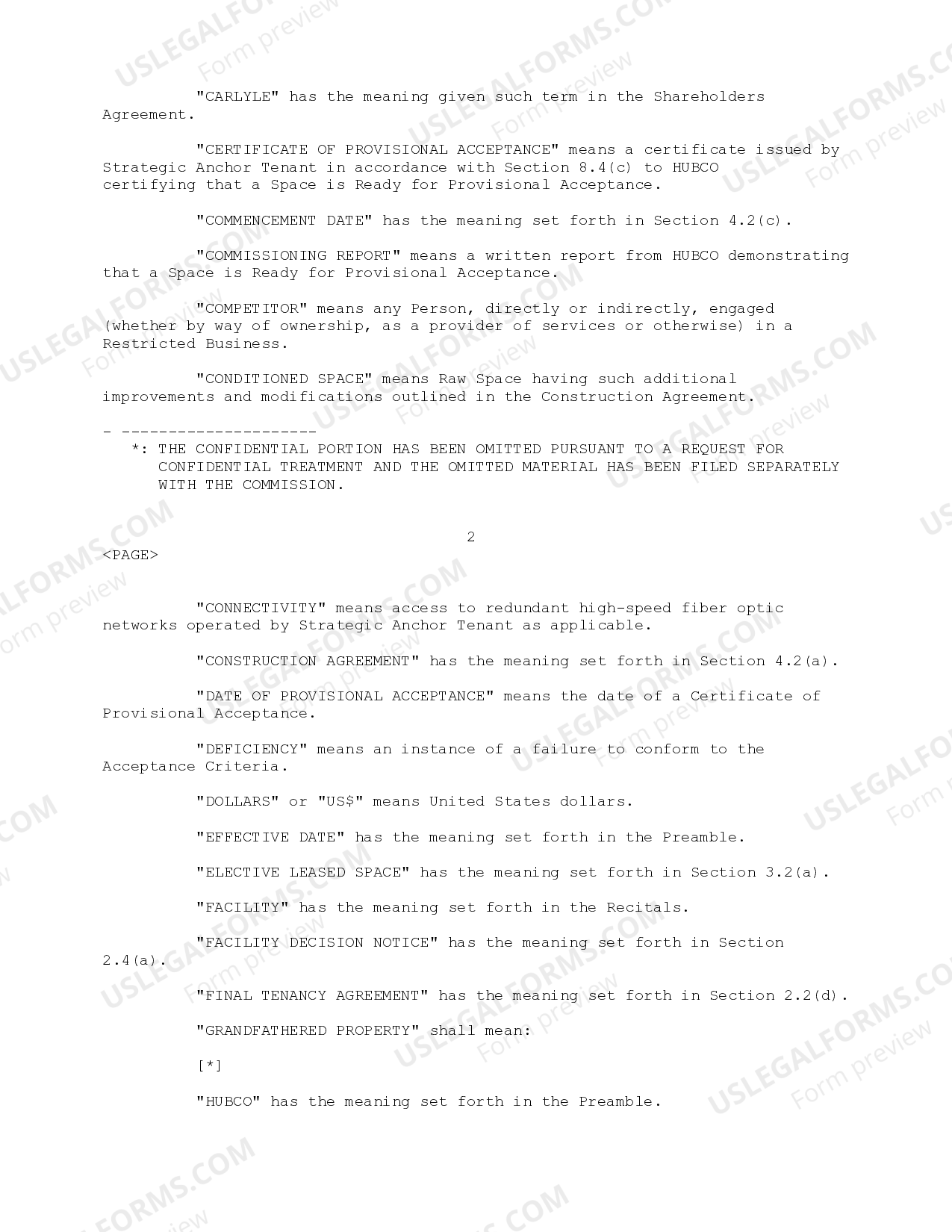 Strategic Anchor Tenant Agreement between Carrier1 International SA and ...