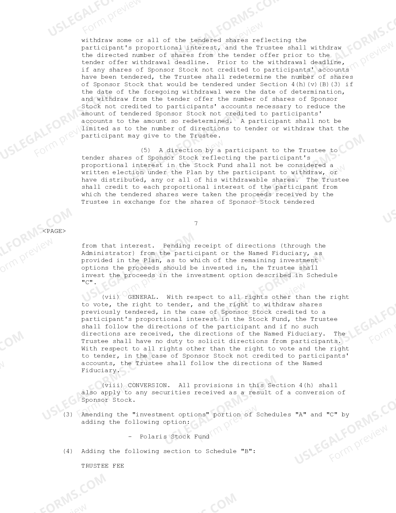 Amendment to Trust Agreement Agreement between Polaris Industries, Inc ...