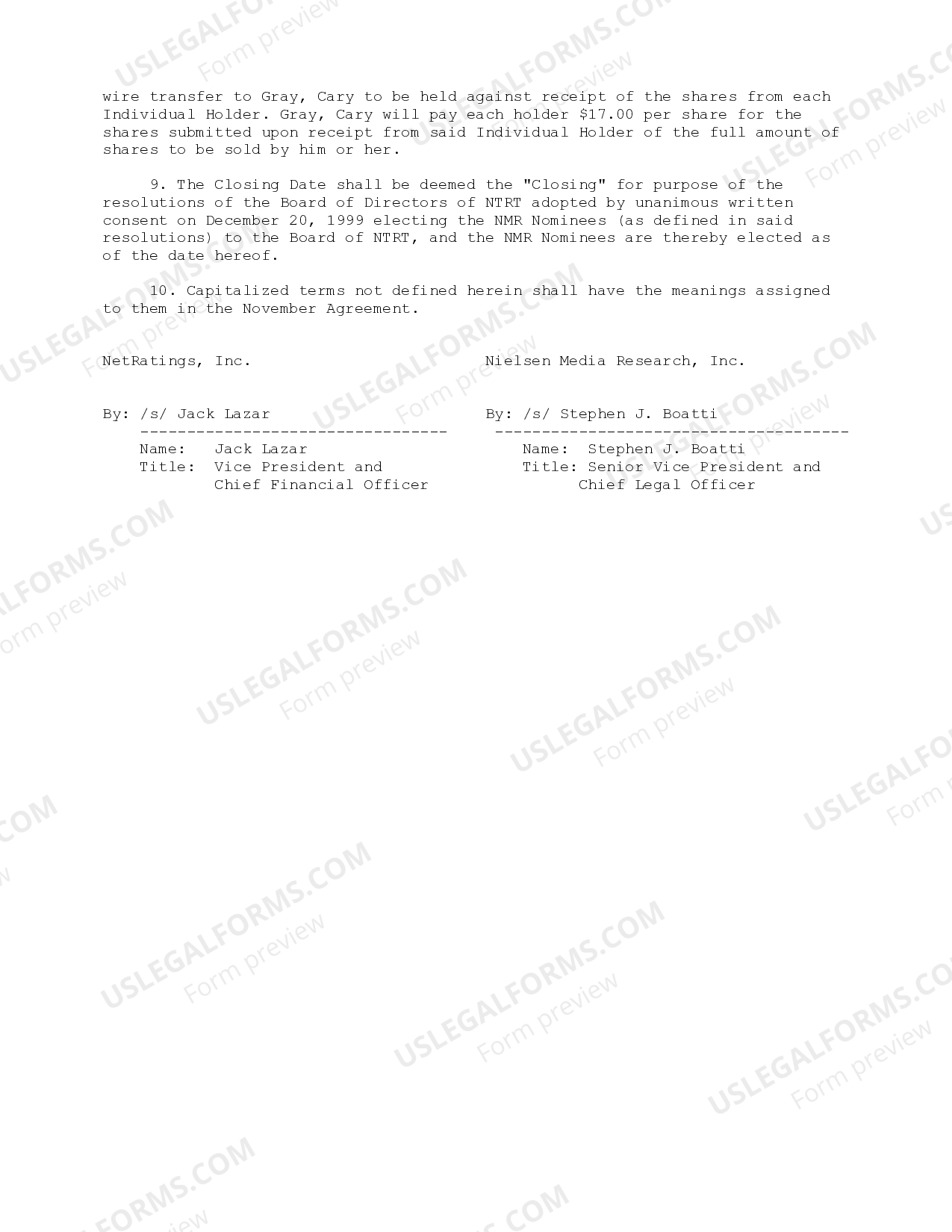 Closing Agreement | US Legal Forms