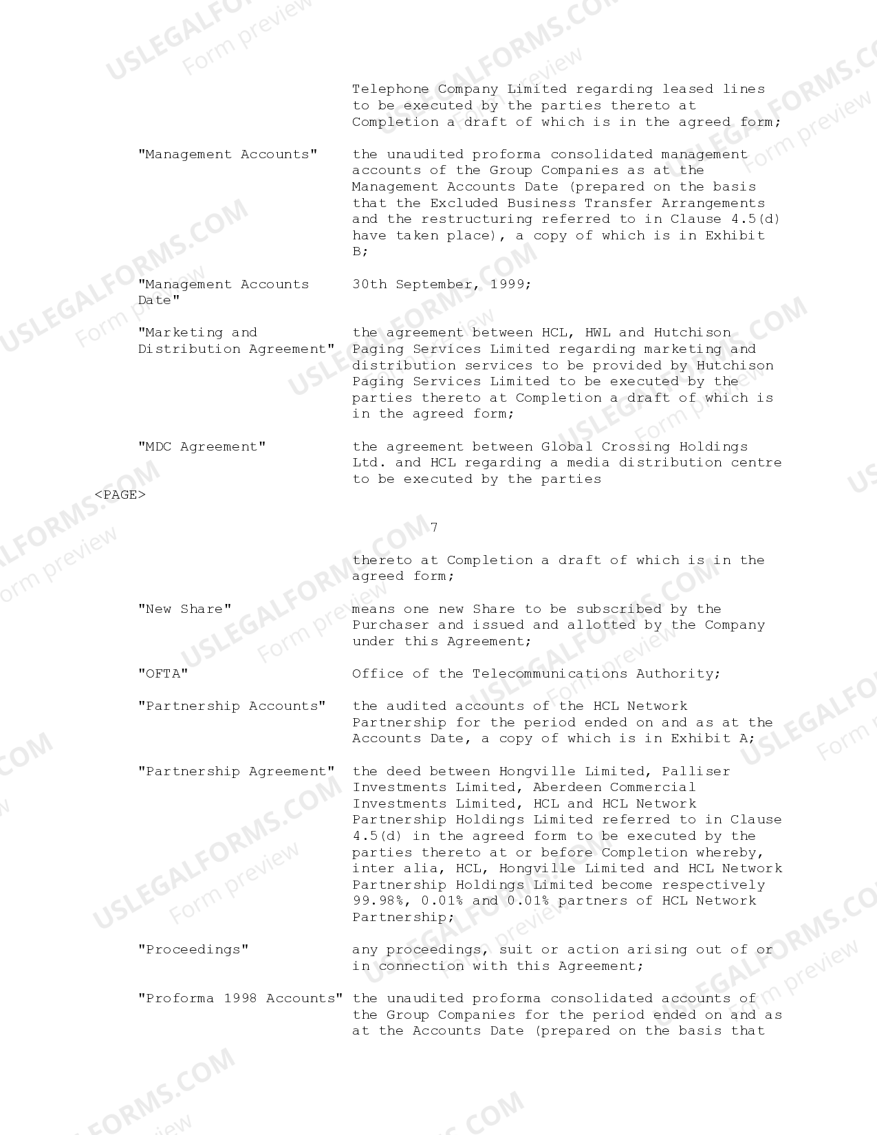 Sample Subscription, Sale and Purchase Agreement between Hutchison ...