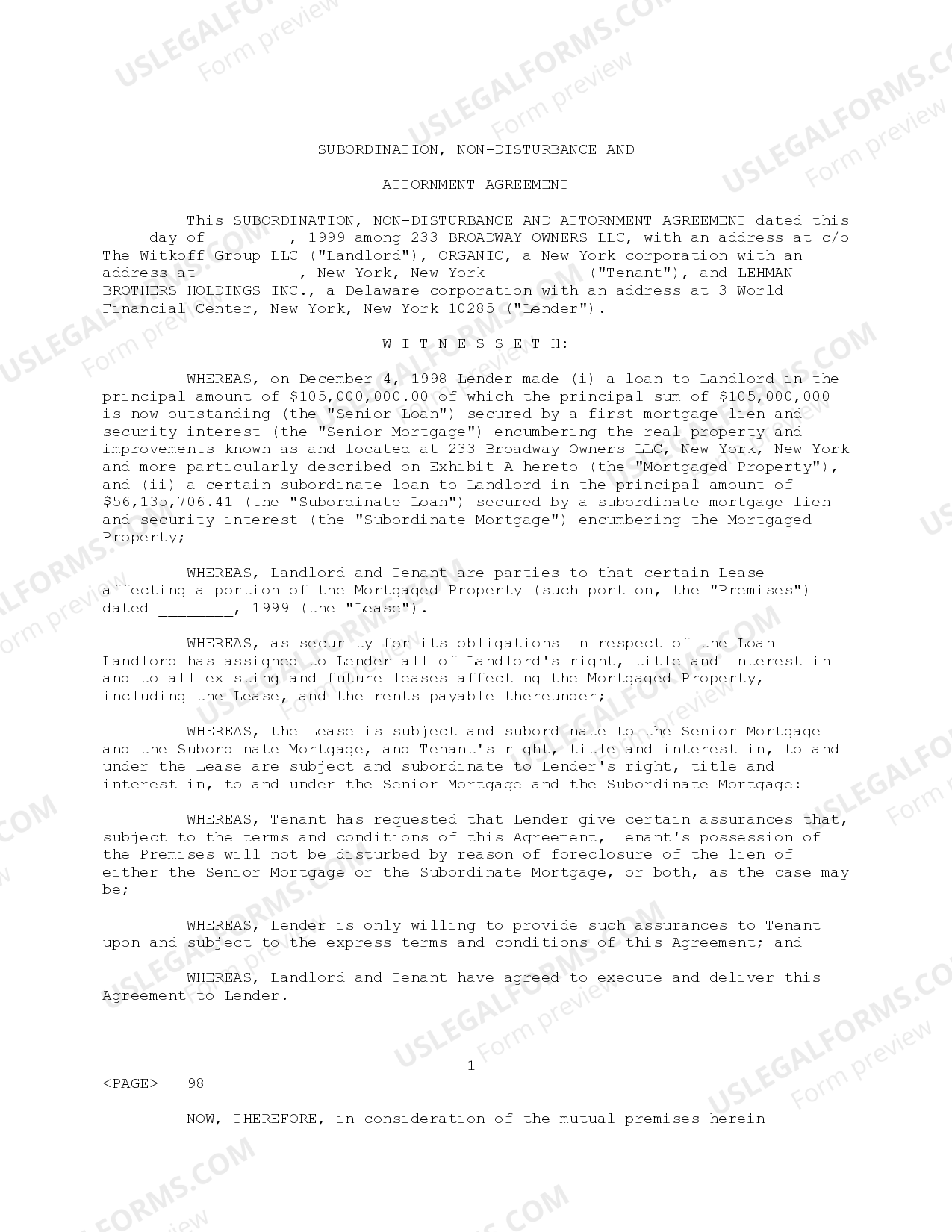 Attornment Agreement Form | US Legal Forms