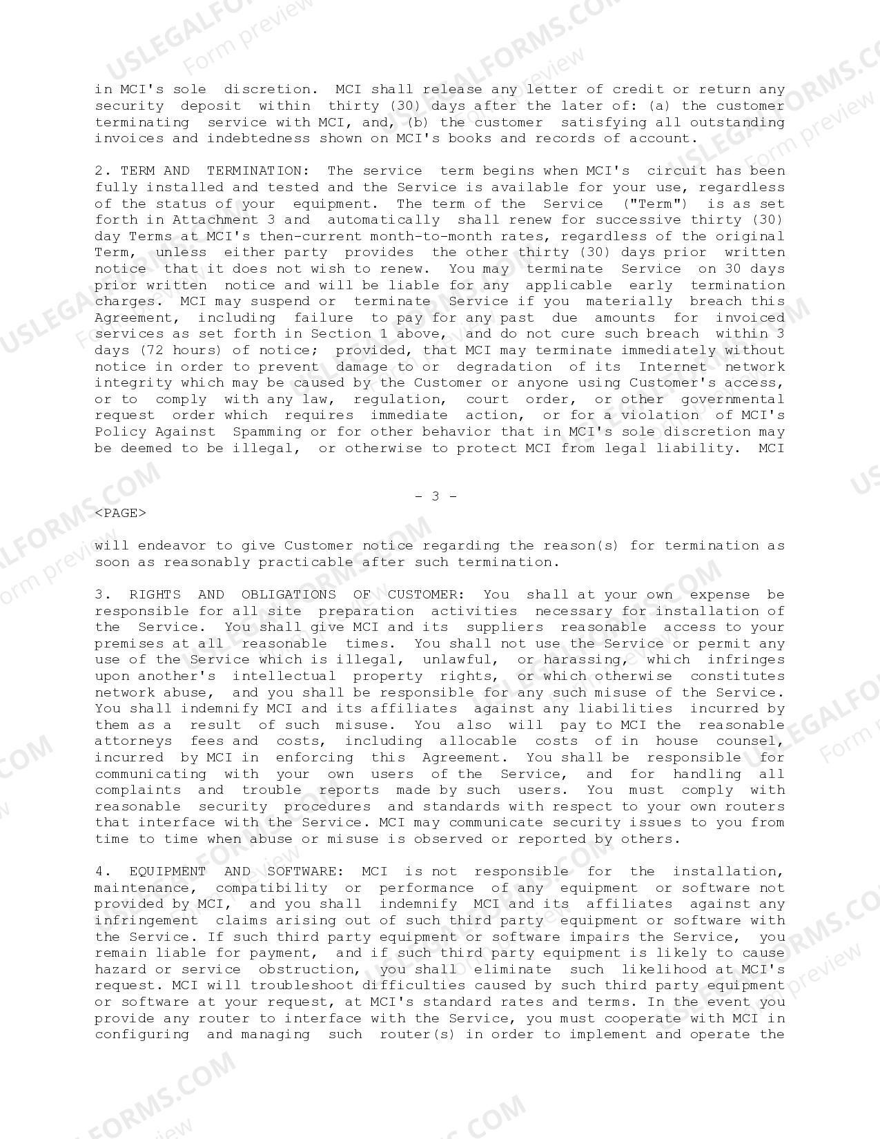 Dedicated Access Agreement - Access Agreement | US Legal Forms