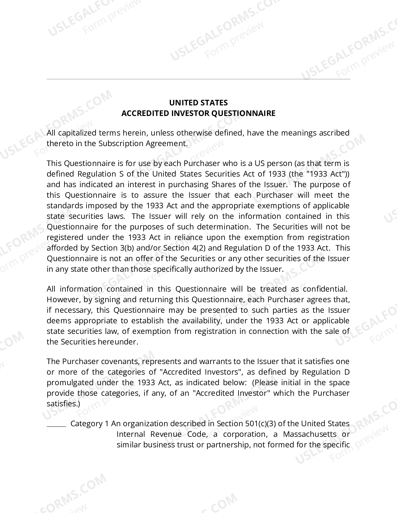 Private Placement Subscription Agreement | US Legal Forms