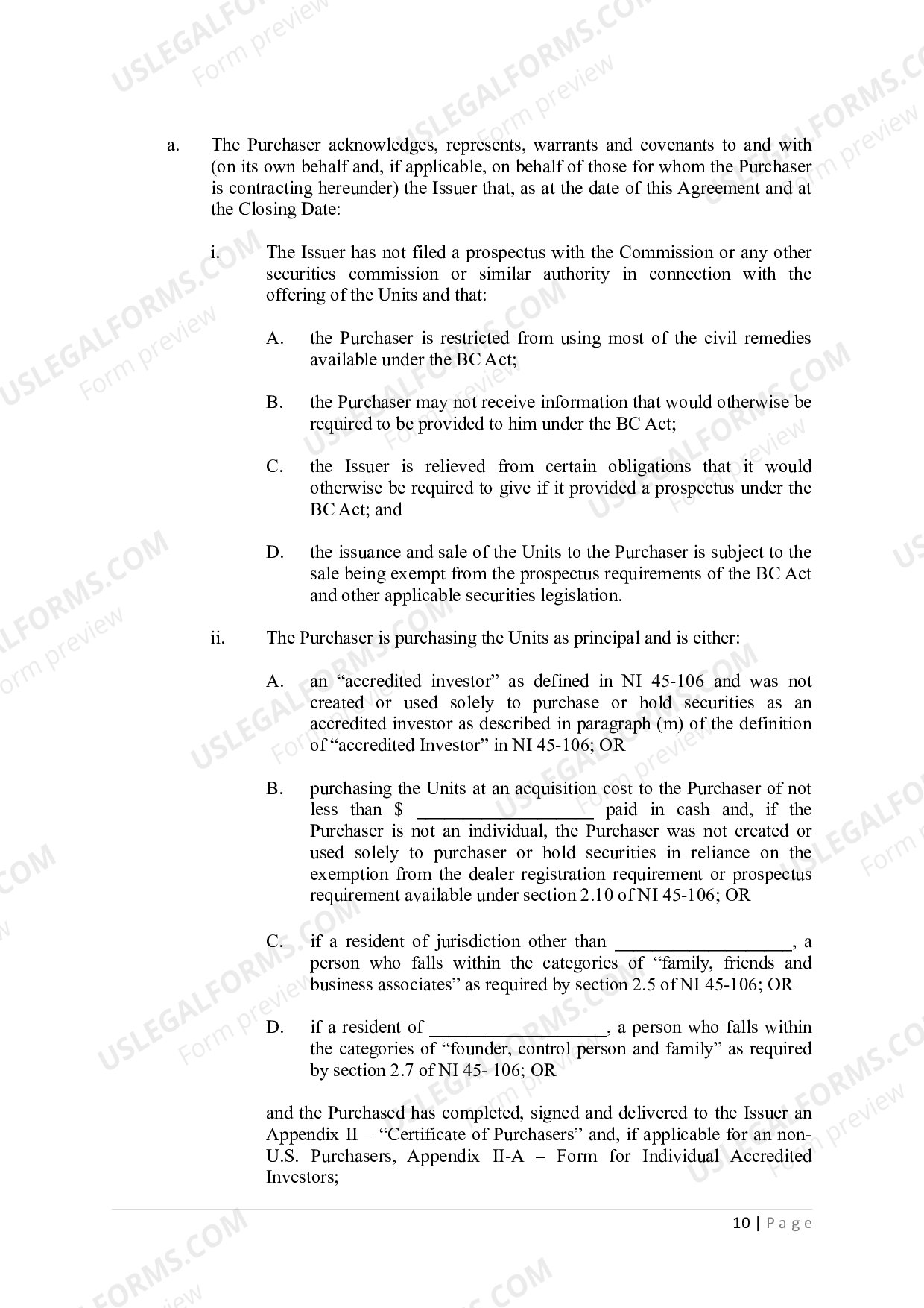 Subscription Agreement | US Legal Forms