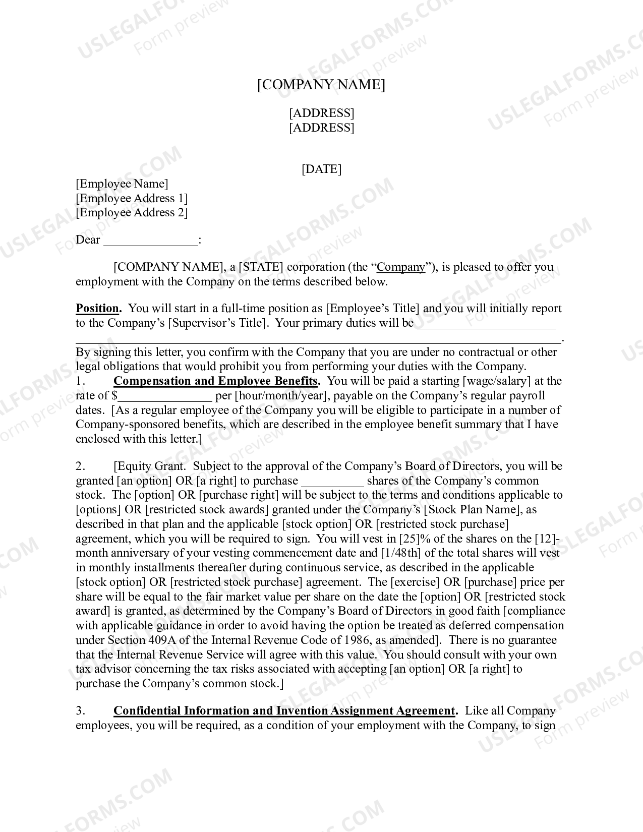 Employee Offer Letter | US Legal Forms