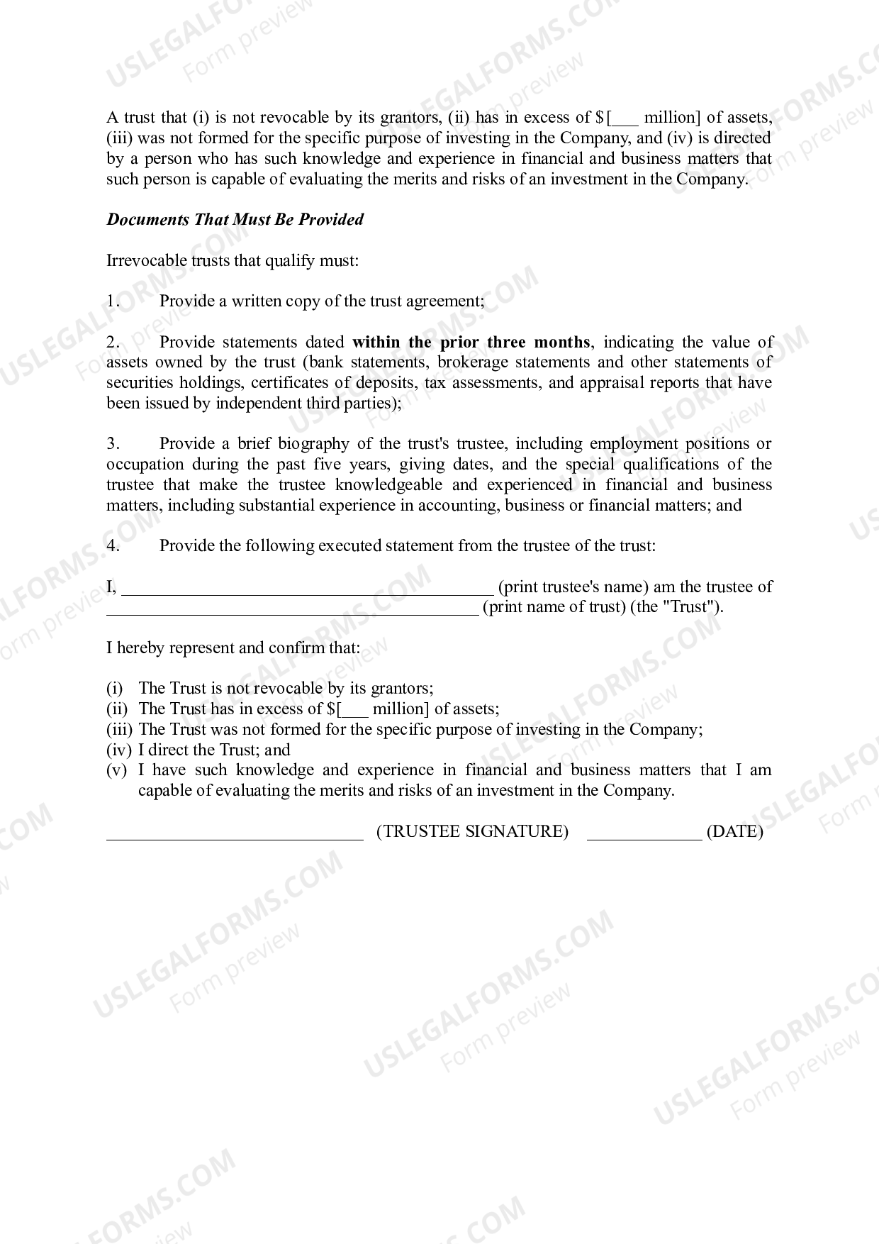 Documentation Required to Confirm Accredited Investor Status | US Legal ...