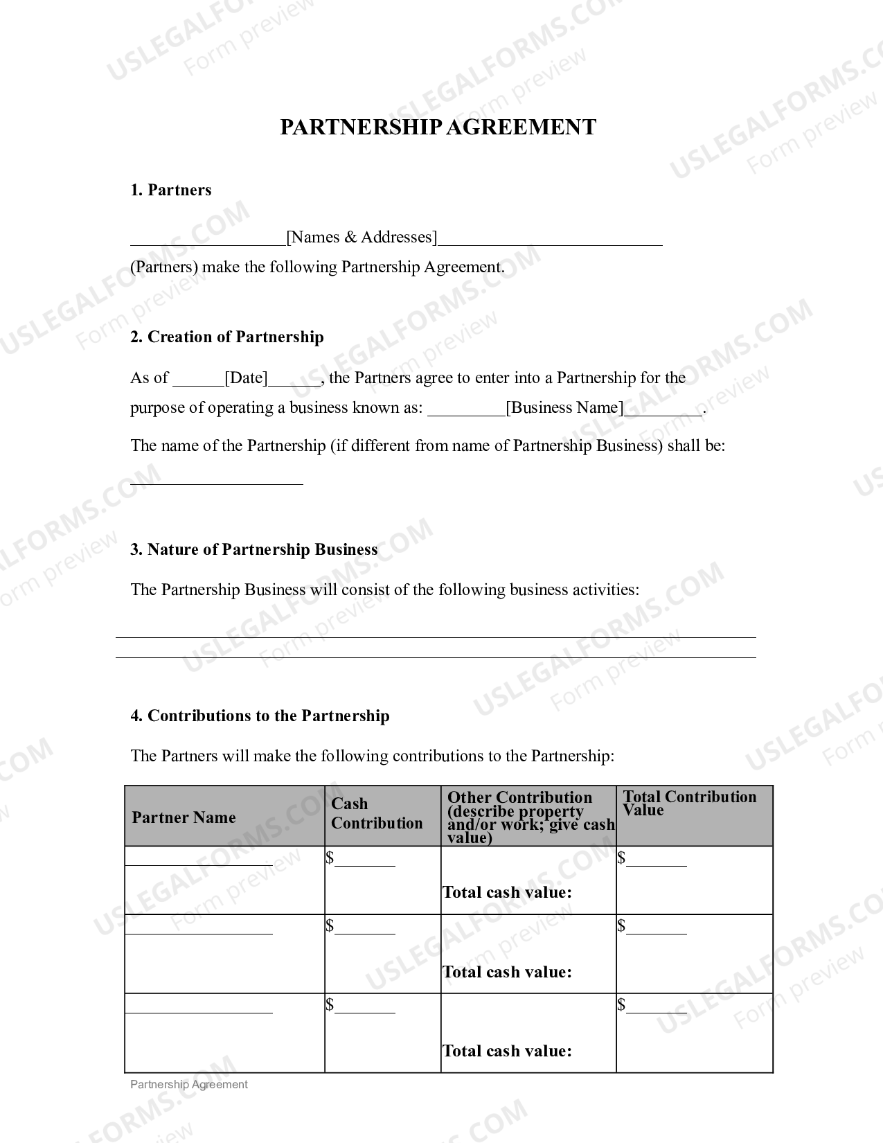 General Partnership Agreement Template
