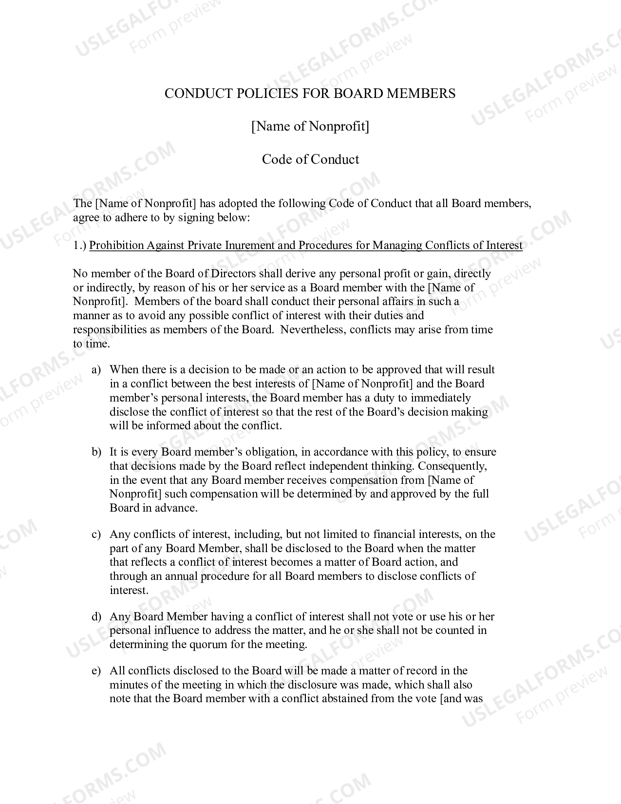 Nonprofit - Conduct Policies for Board Members - Nonprofit Board ...
