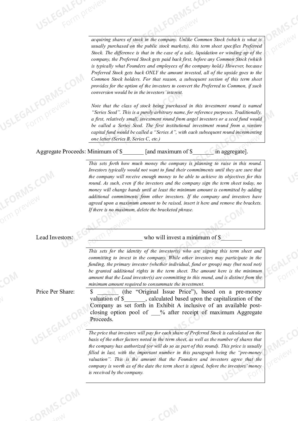 Gust Series Seed Term Sheet | US Legal Forms