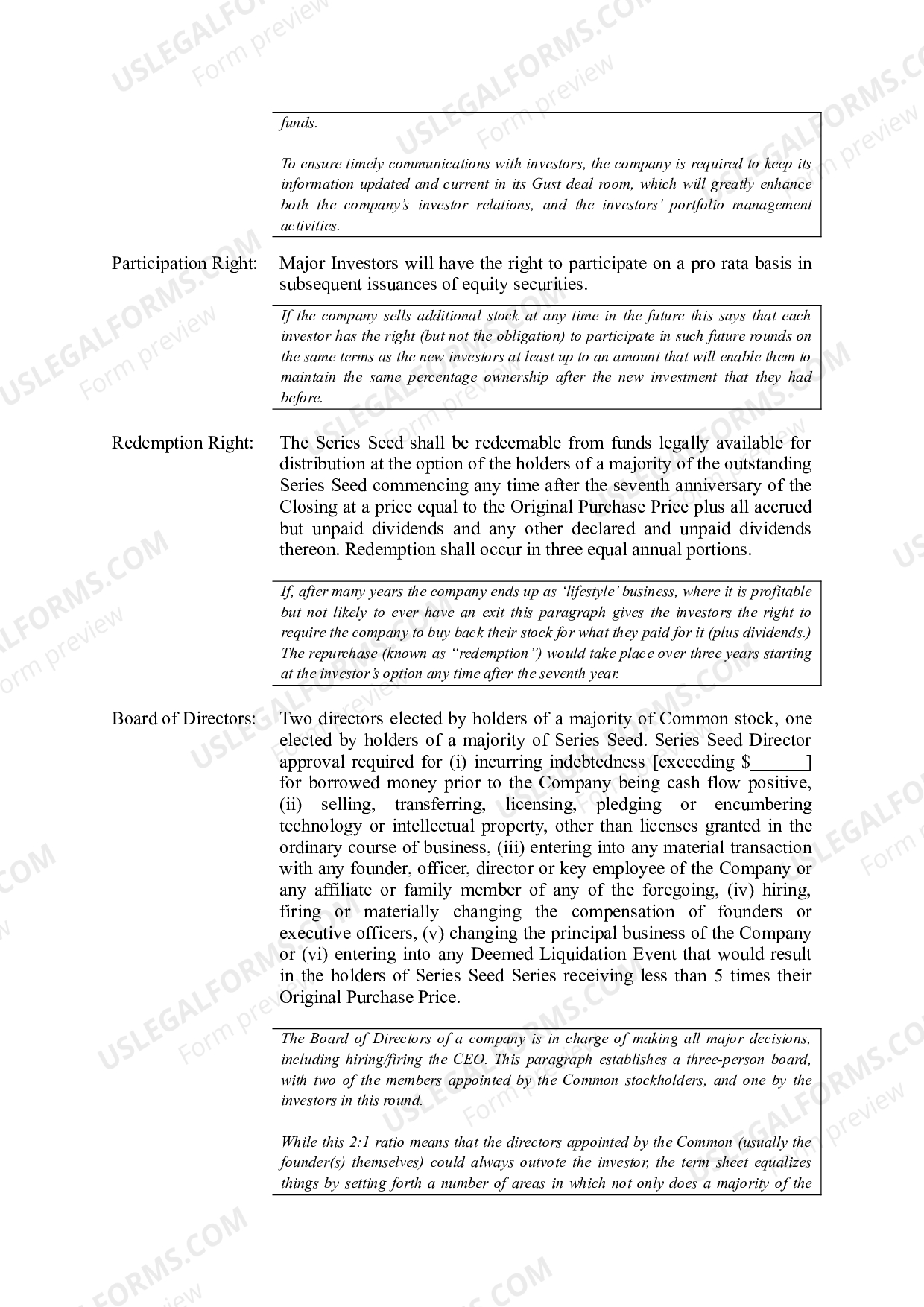 Gust Series Seed Term Sheet | US Legal Forms