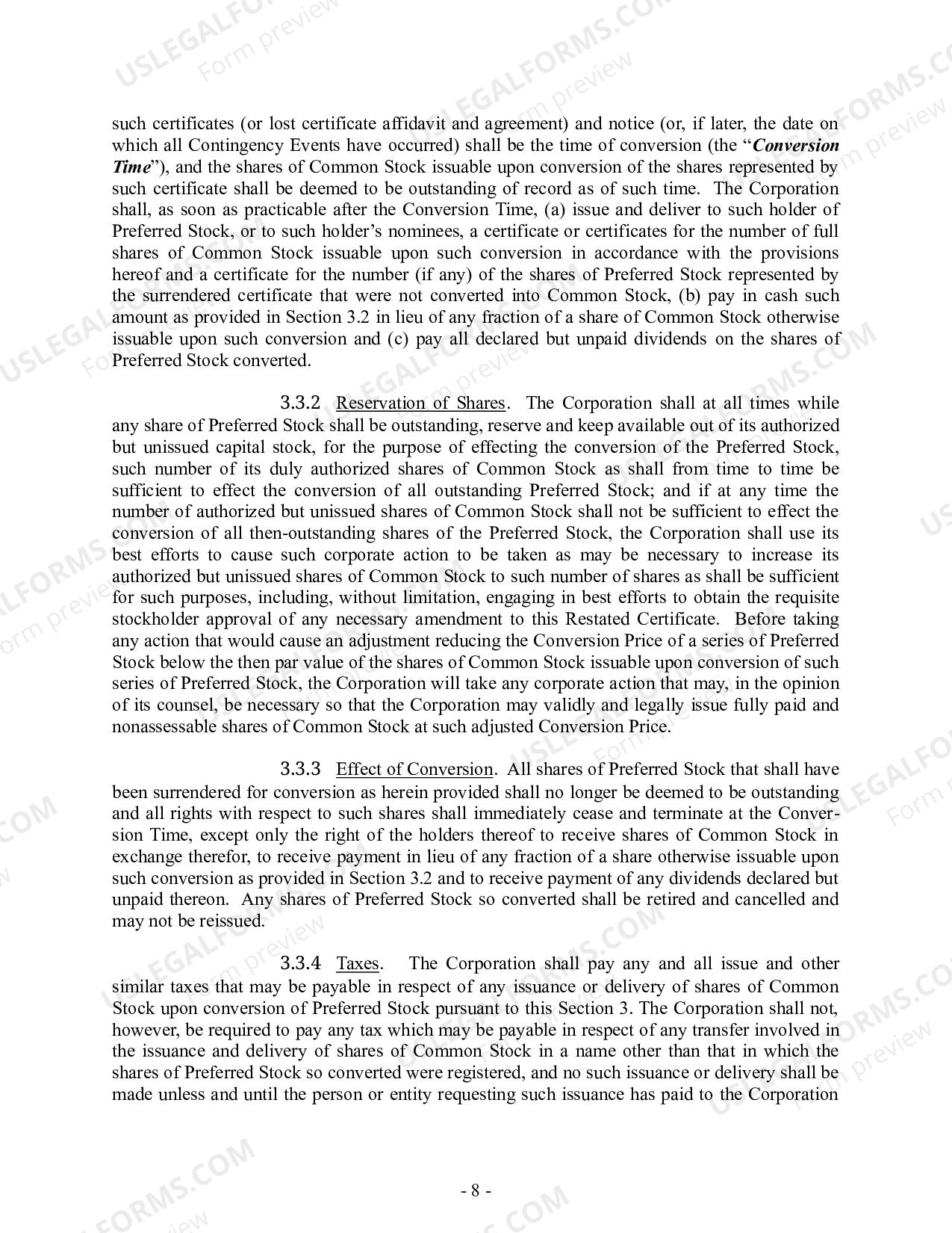 Restated Certificate of Incorporation | US Legal Forms