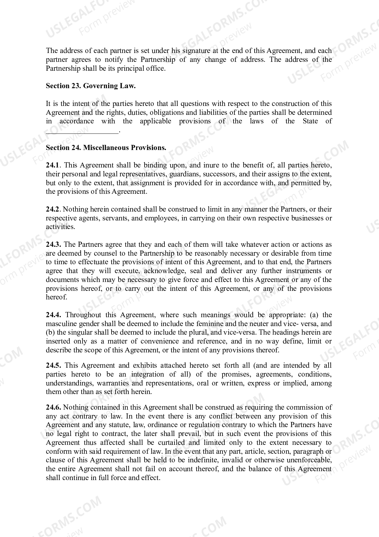 Partnership Agreement | US Legal Forms