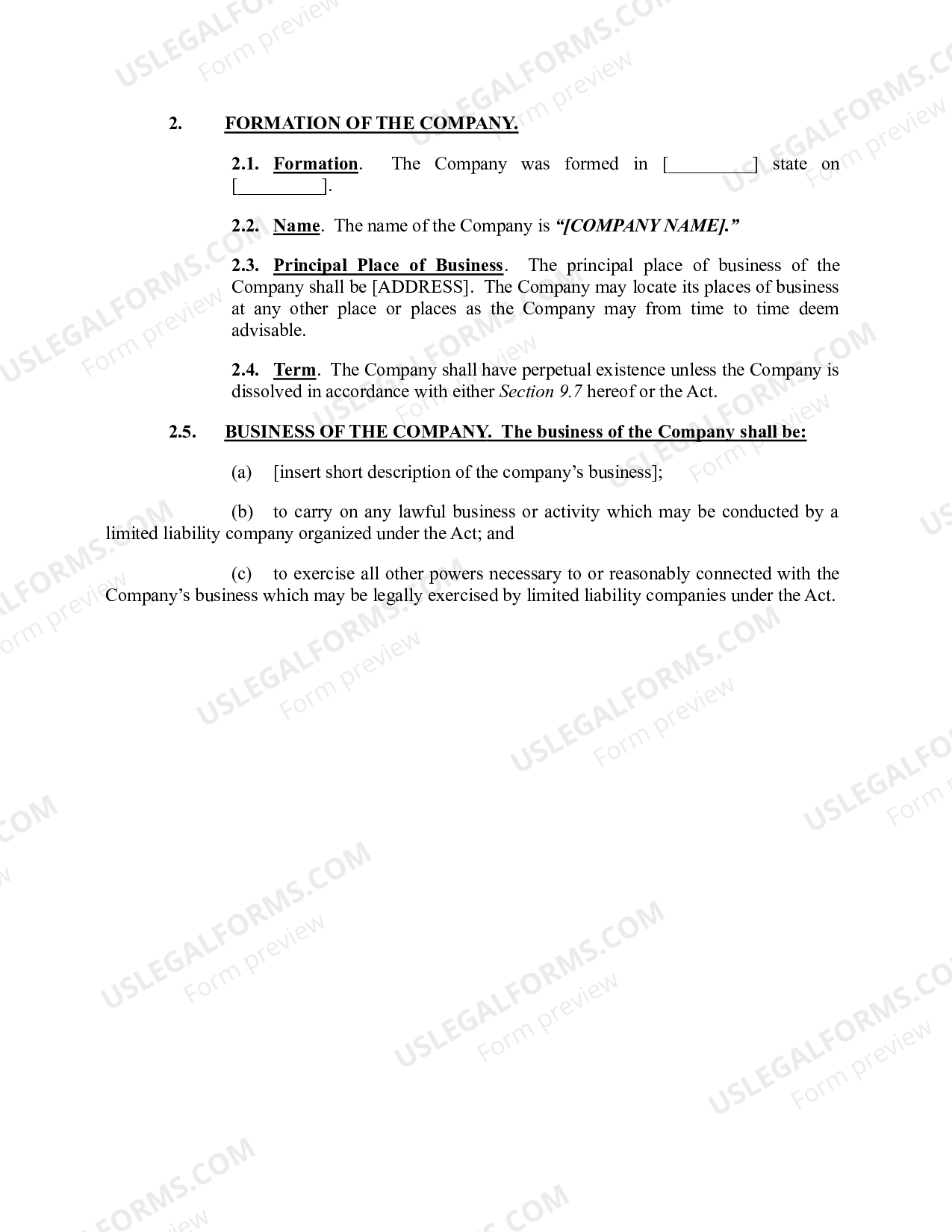 LLC Agreement - Open Source | US Legal Forms