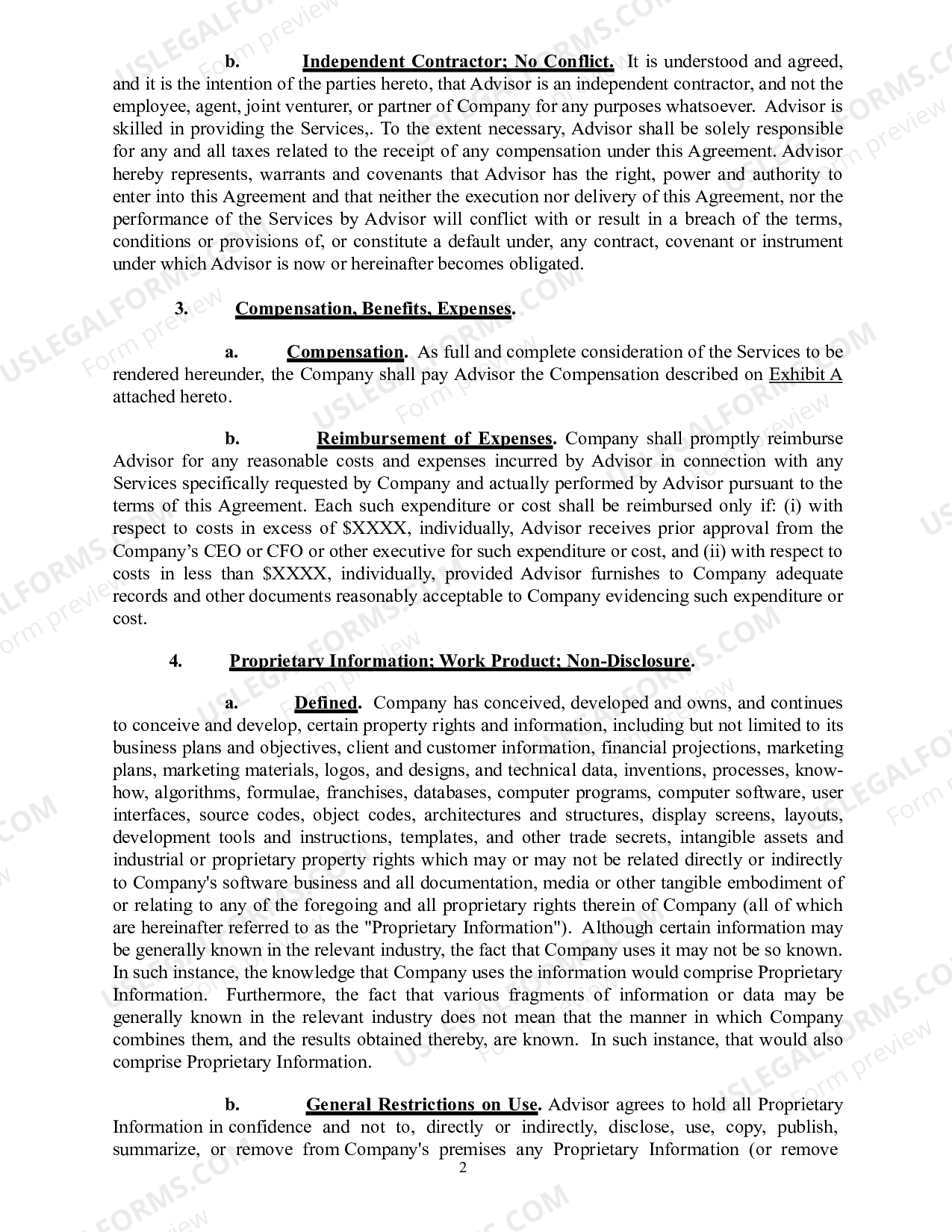 Advisory Board Agreement | US Legal Forms