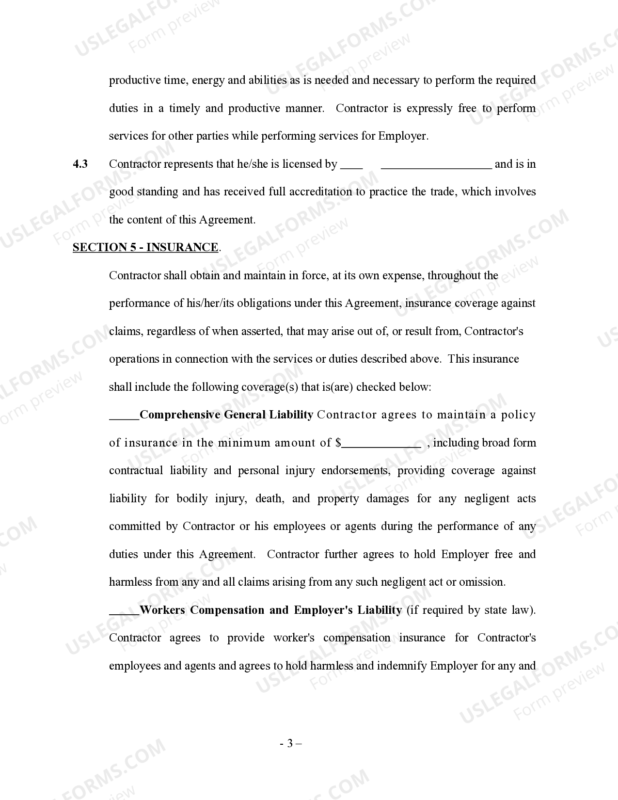 Utah Pipeline Service Contract - Self-Employed | US Legal Forms