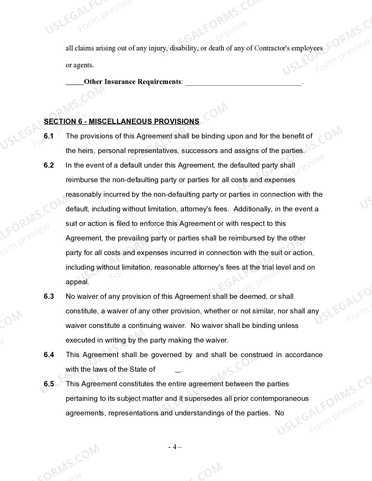 New Mexico Pipeline Service Contract - Self-Employed | US Legal Forms