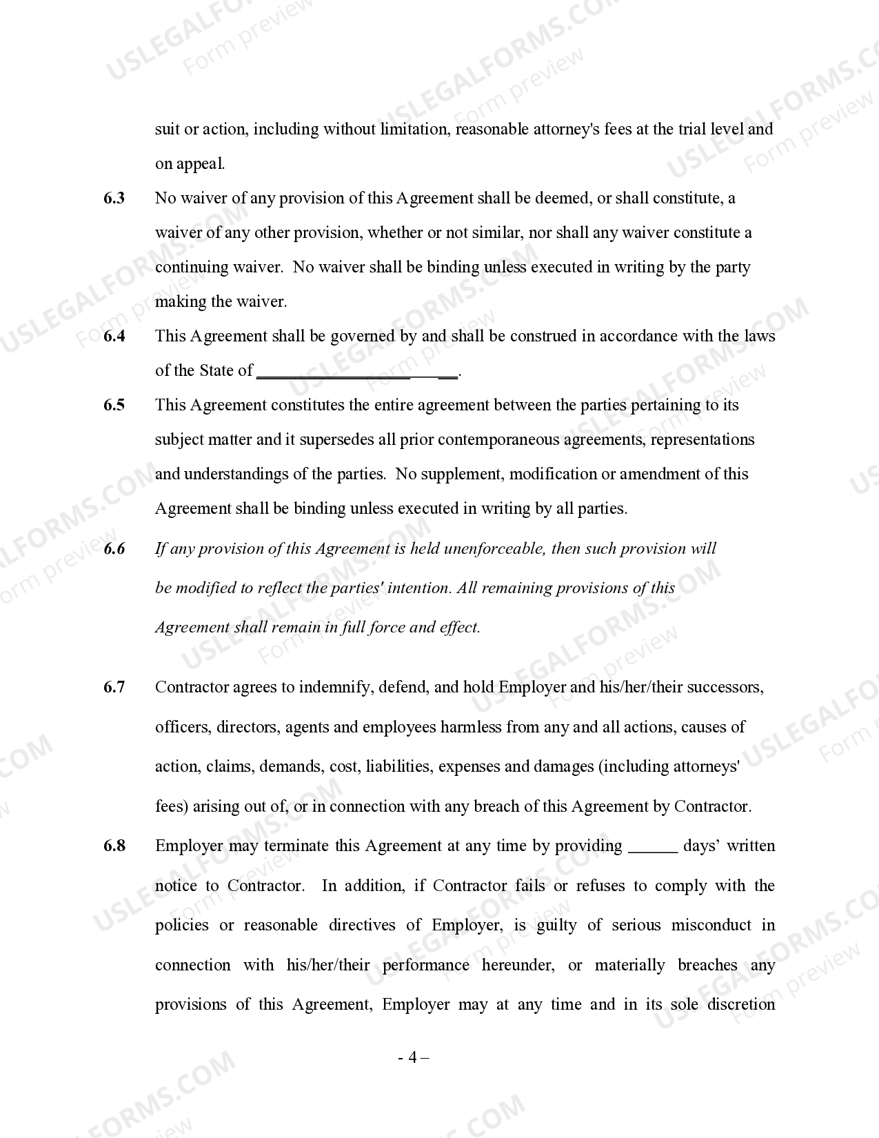 Arizona Disability Services Contract - Self-Employed - Disability Self ...