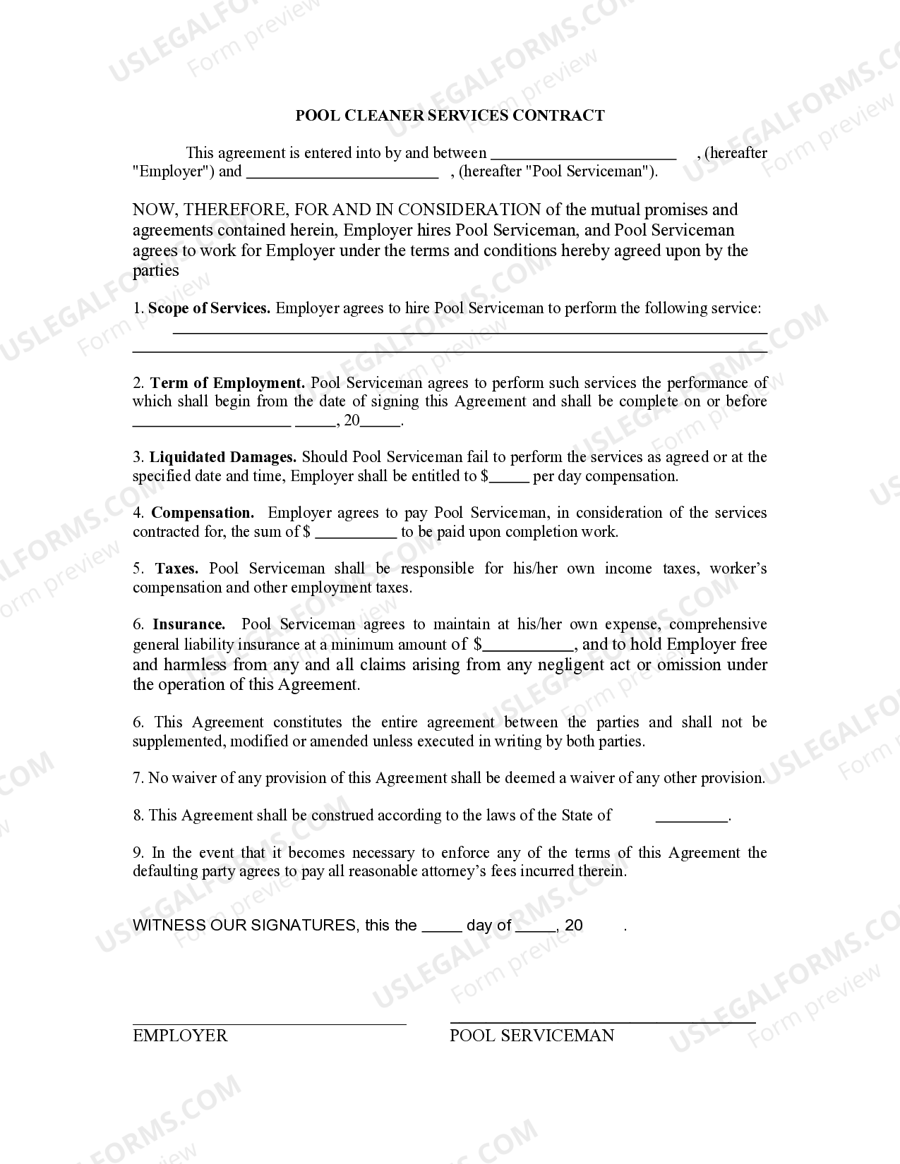 Pool Construction Contract Form | US Legal Forms