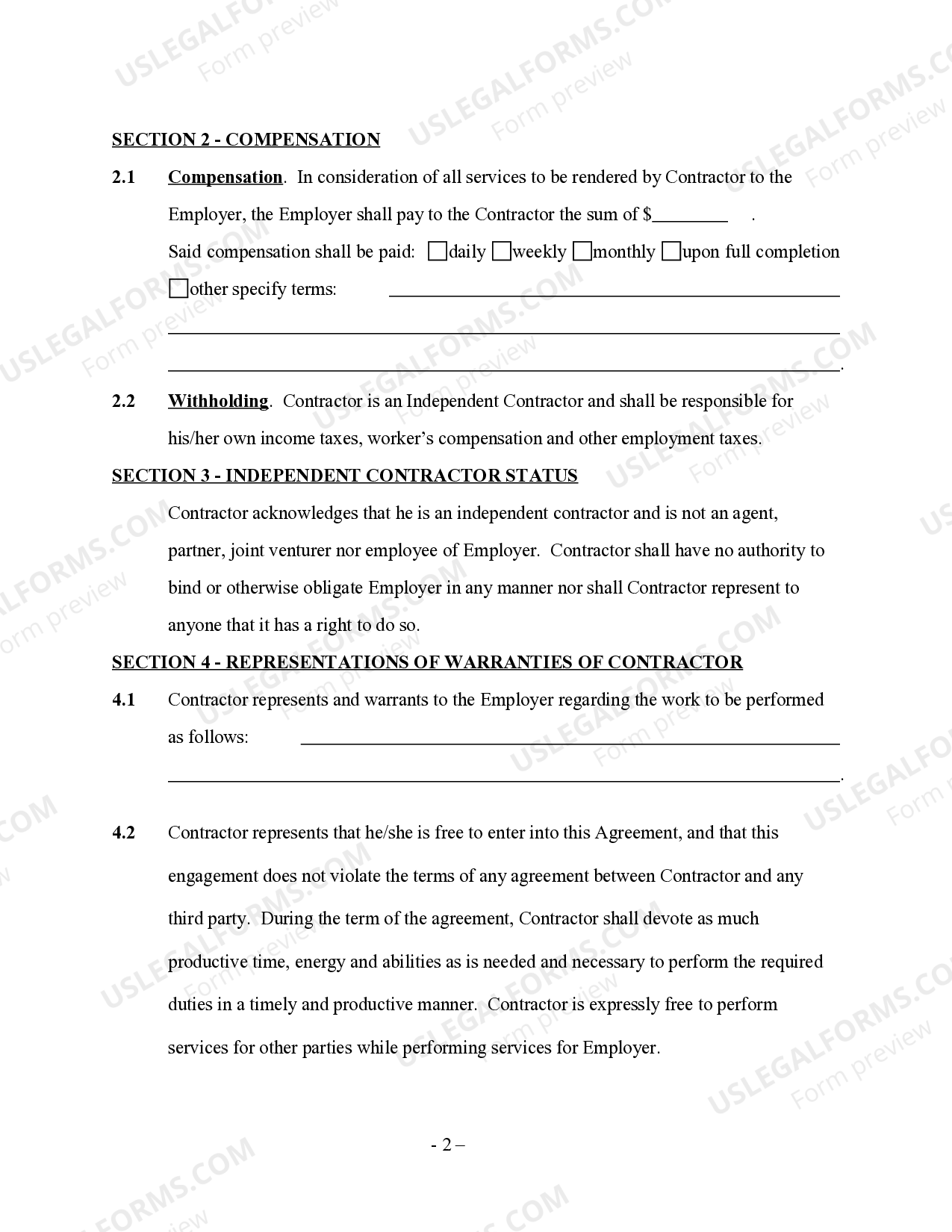 Florida Self-Employed Industrial Laundry Services Contract - Laundry ...