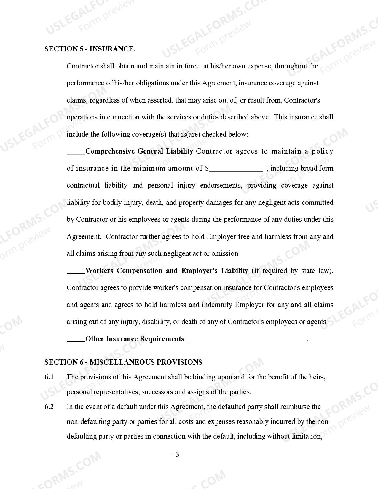 Montana Self-Employed Industrial Laundry Services Contract - Laundry ...