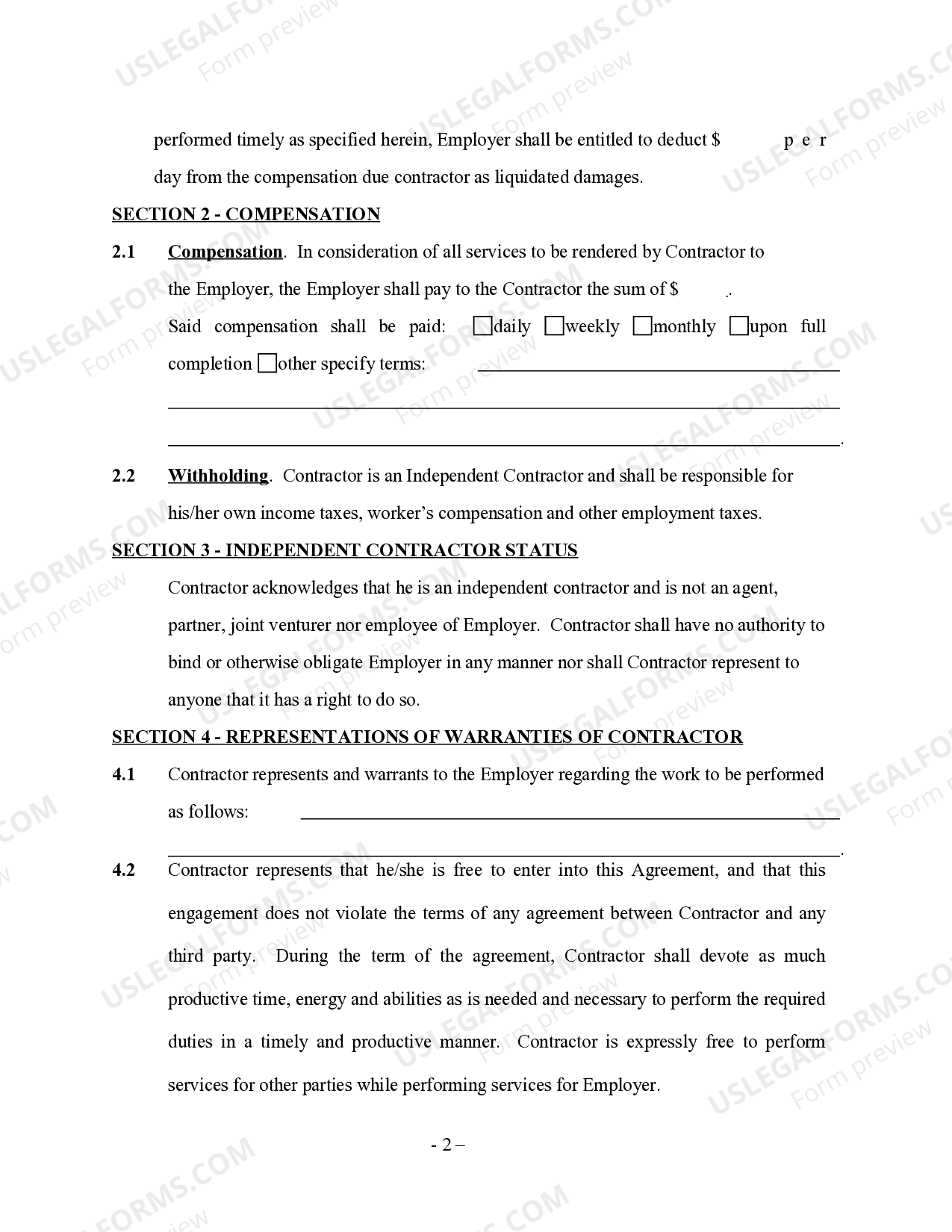 Wisconsin Self-Employed Precast Concrete Contract - Concrete Contract ...