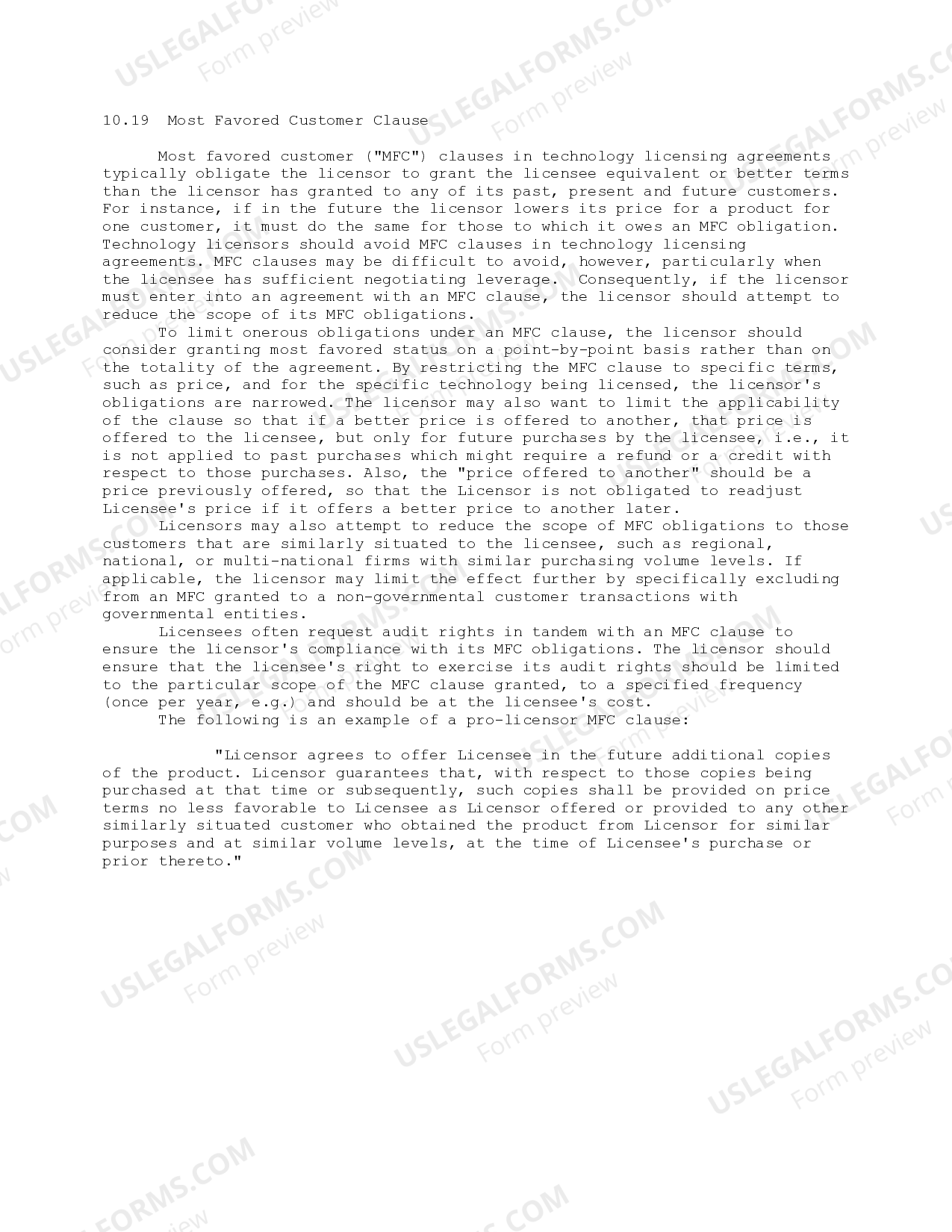 South Carolina Most Favored Customer Clause - Most Favored Customer ...