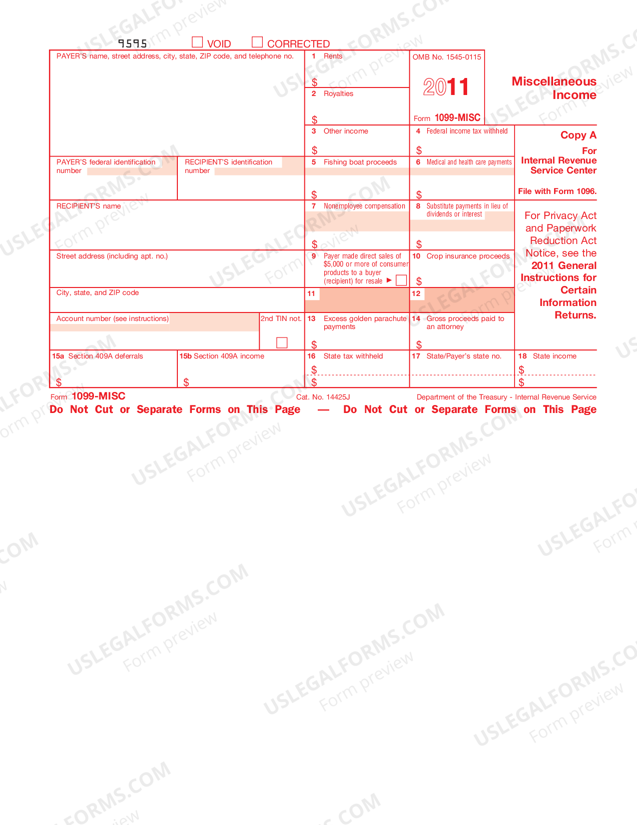 IRS Tax Form 1099 Income Statement | US Legal Forms