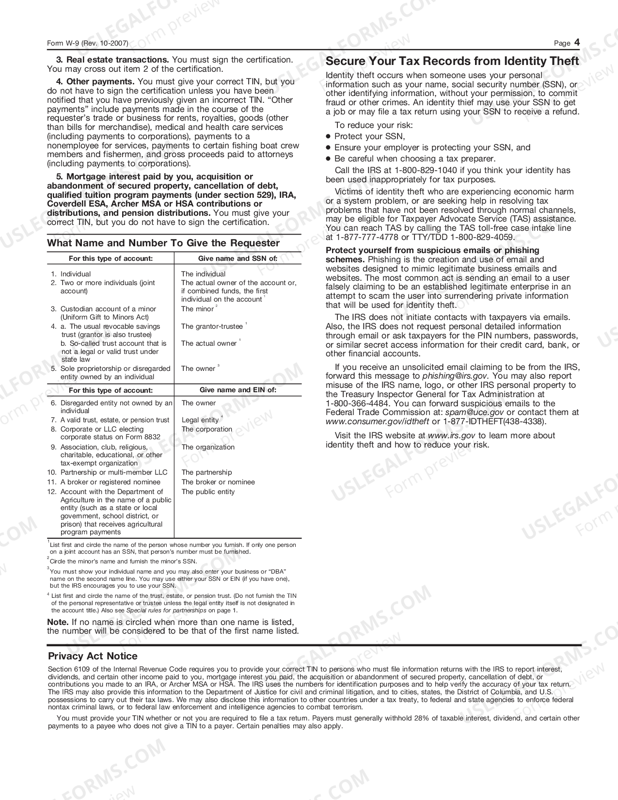 I.R.S. Form W-9 | US Legal Forms