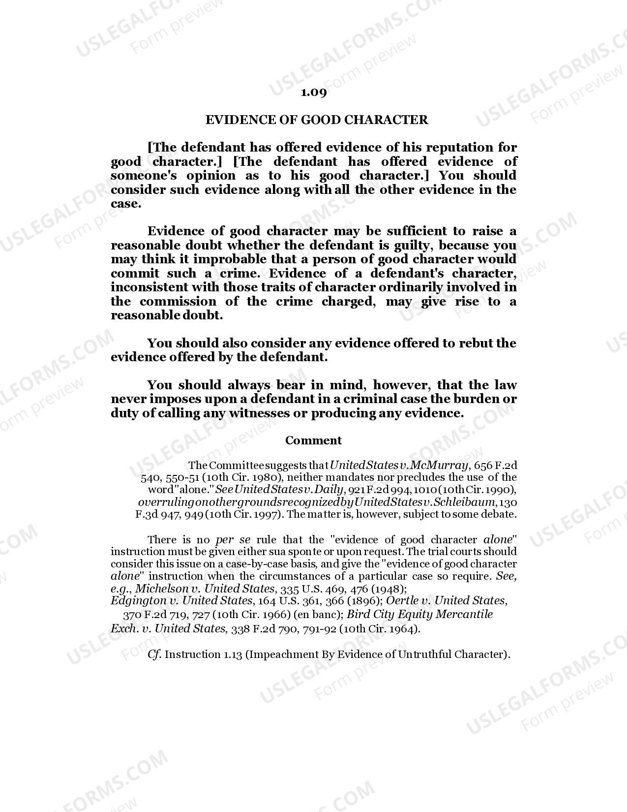 EVIDENCE OF GOOD CHARACTER | US Legal Forms