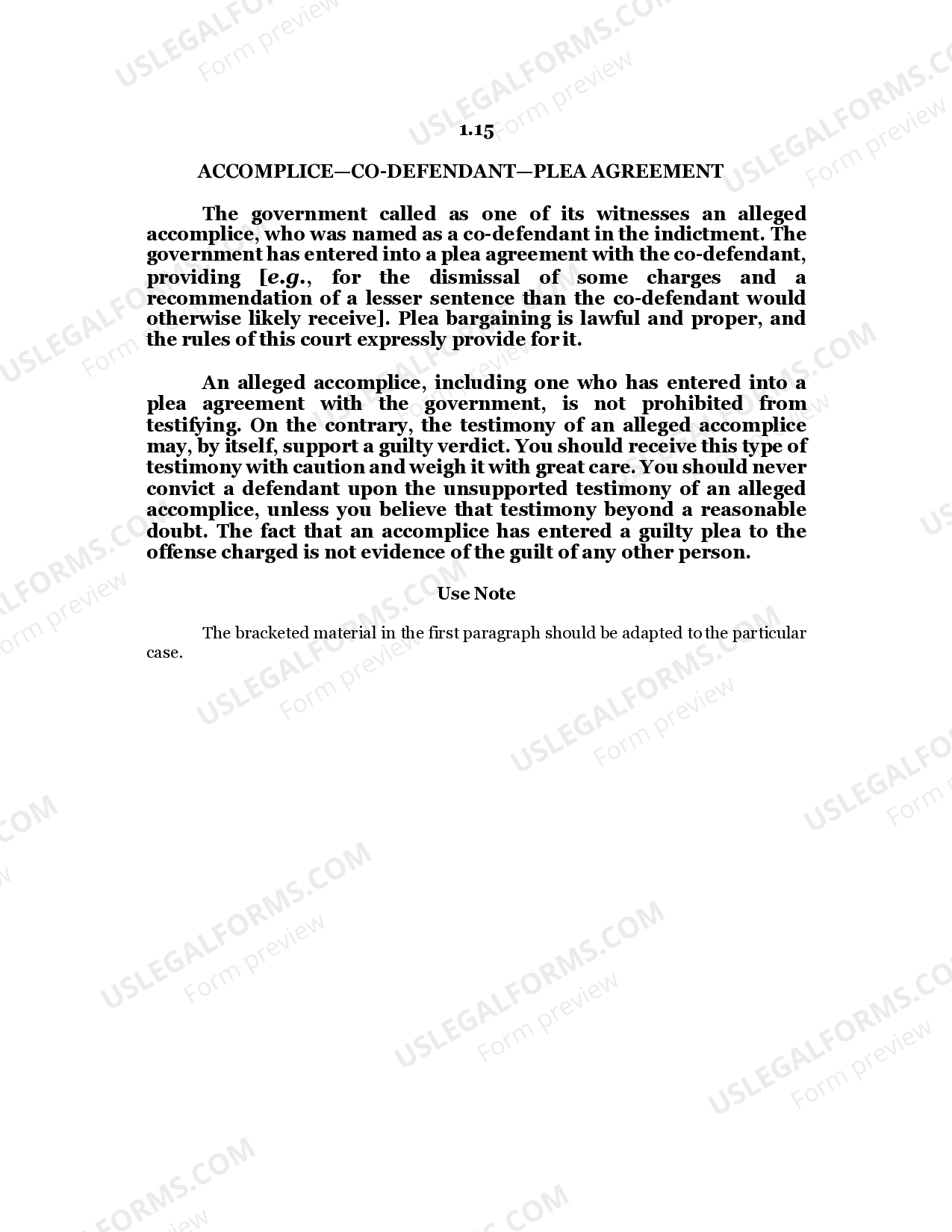 ACCOMPLICE-CO-DEFENDANT-PLEA AGREEMENT | US Legal Forms