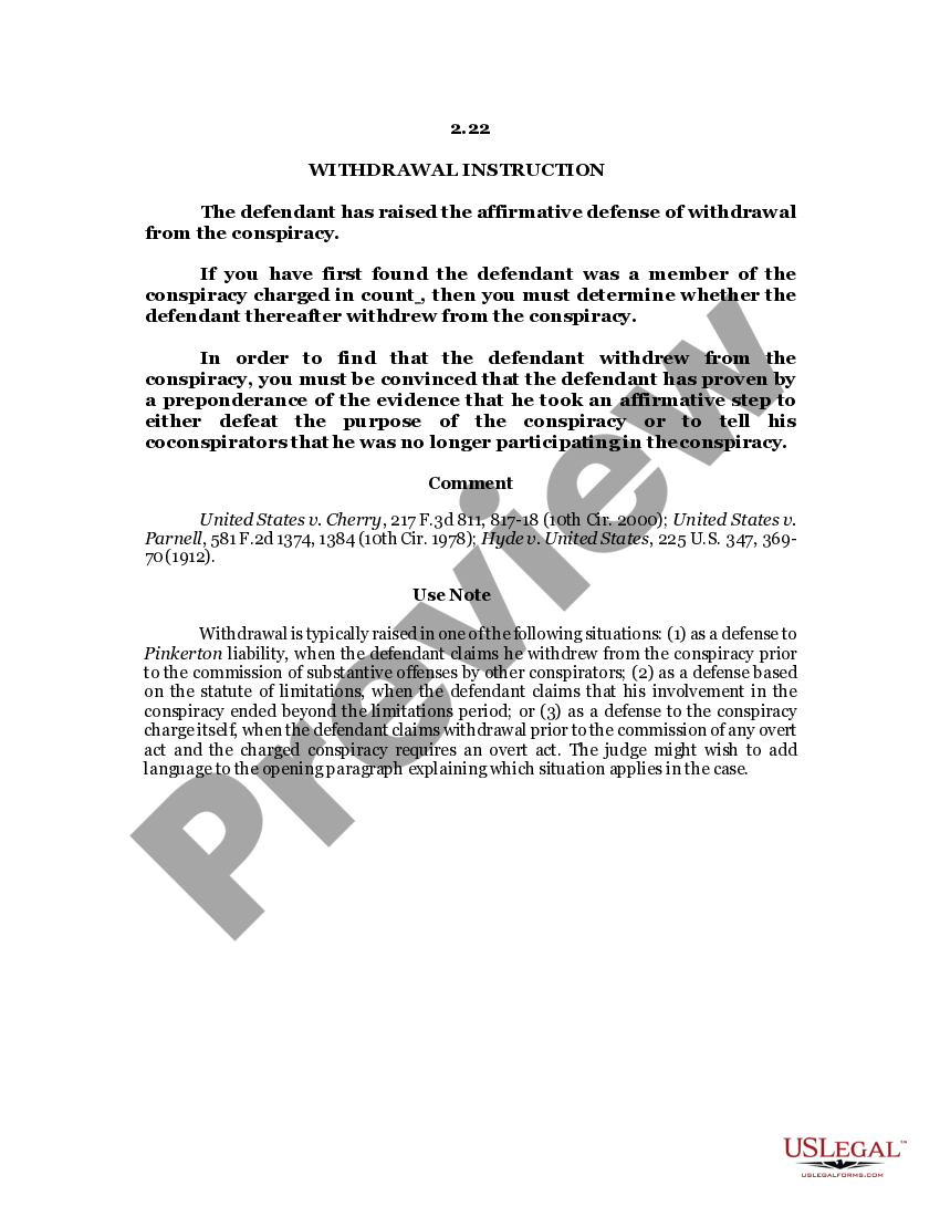 WITHDRAWAL INSTRUCTION | US Legal Forms