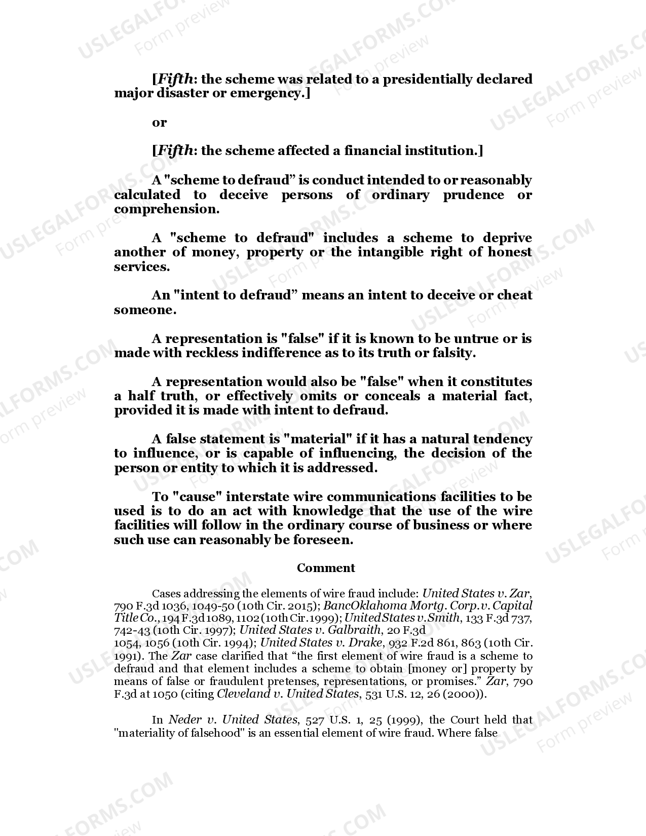 WIRE FRAUD / 18 U.S.C. Sec. 1343 | US Legal Forms