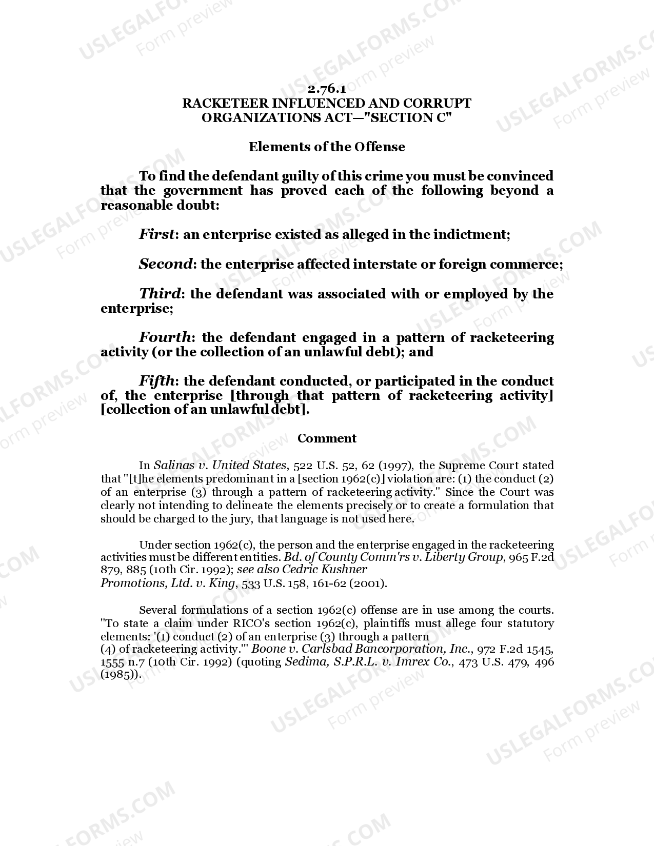 2.76.1 RACKETEER INFLUENCED AND CORRUPT ORGANIZATIONS ACT-"SECTION C ...