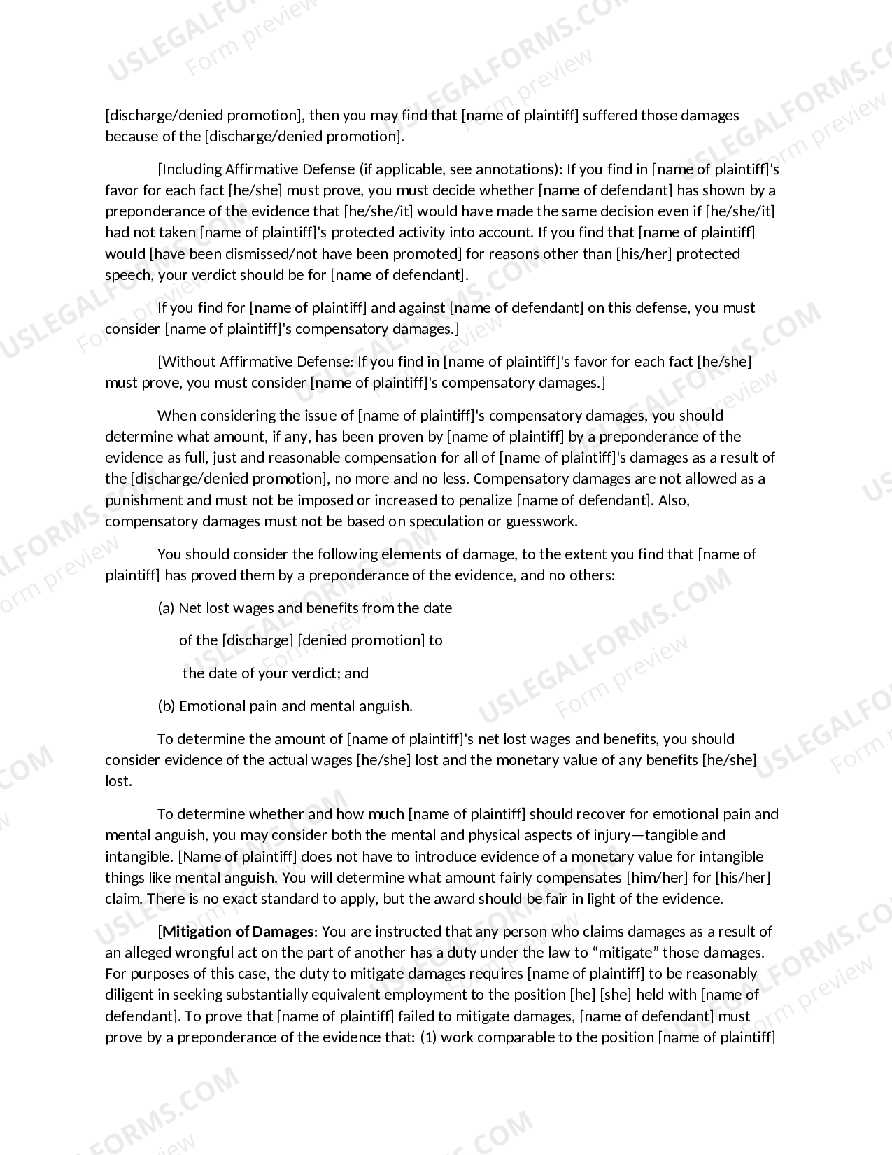 Public Employee-First Amendment Claim- Discharge or Failure to Promote ...