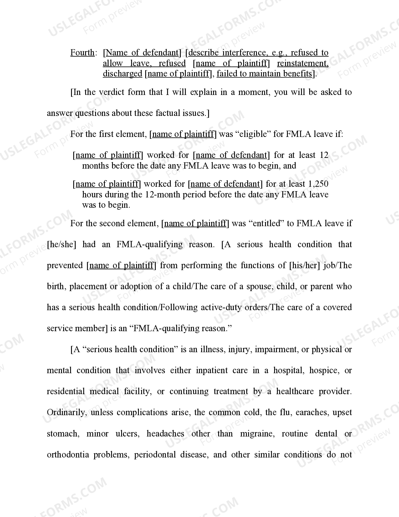 Family and Medical Leave Act - Interference Claims | US Legal Forms