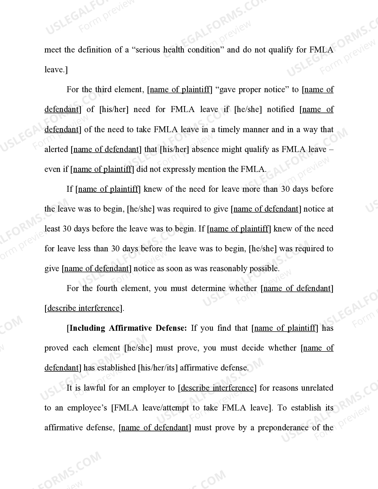 Family and Medical Leave Act - Interference Claims | US Legal Forms