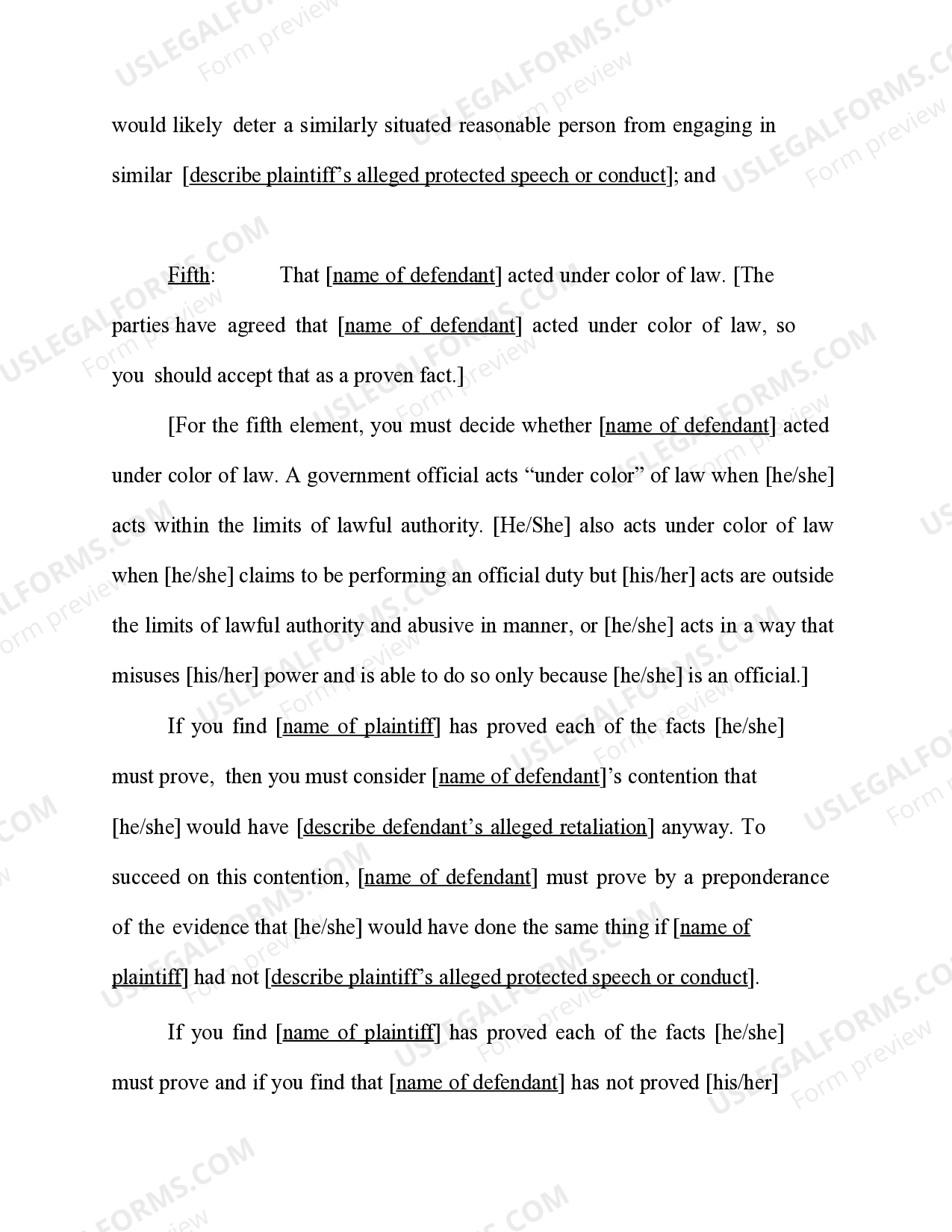 Civil Rights - 42 U.S.C. Sec. 1983 Claims - First Amendment Retaliation ...