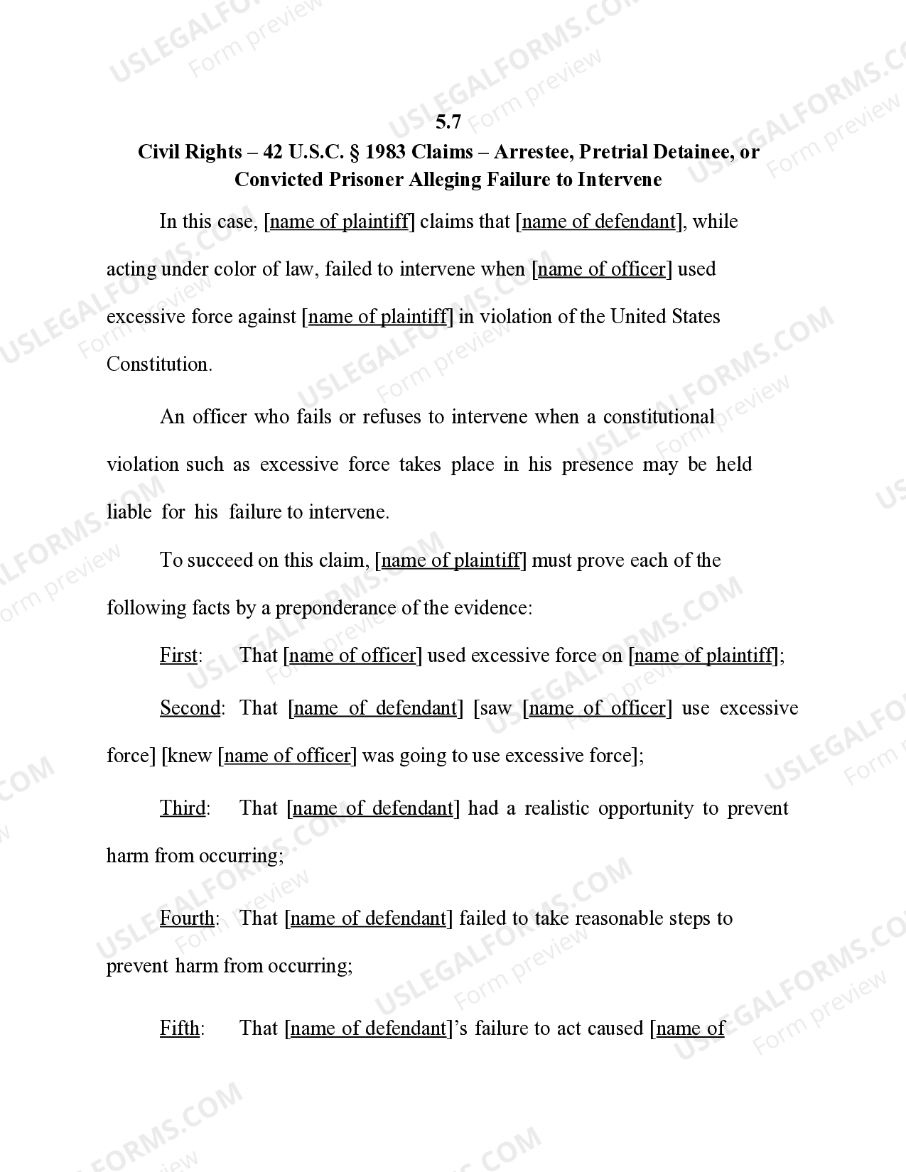 Civil Rights - 42 U.S.C. Sec. 1983 Claims - Arrestee, Pretrial Detainee ...