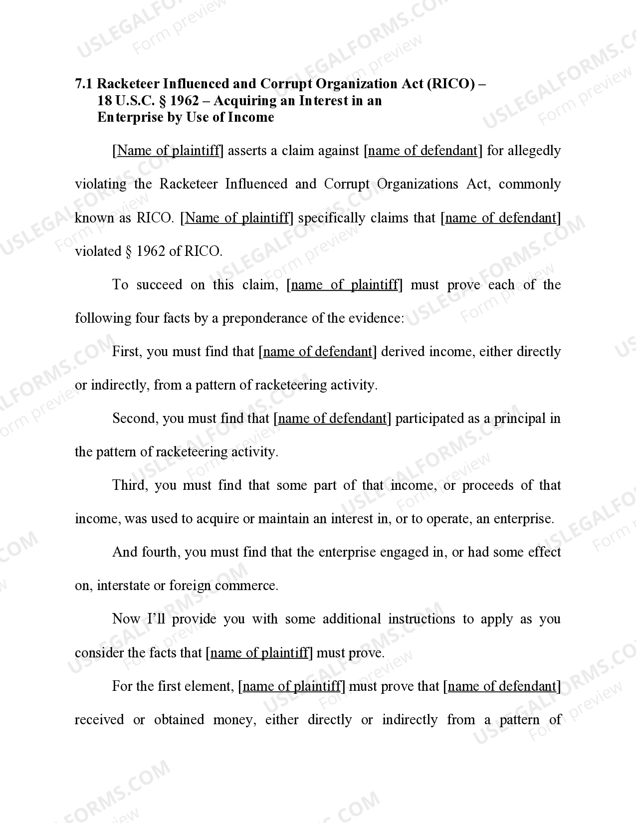 Racketeer Influenced and Corrupt Organization Act (RICO) - 18 U.S.C ...