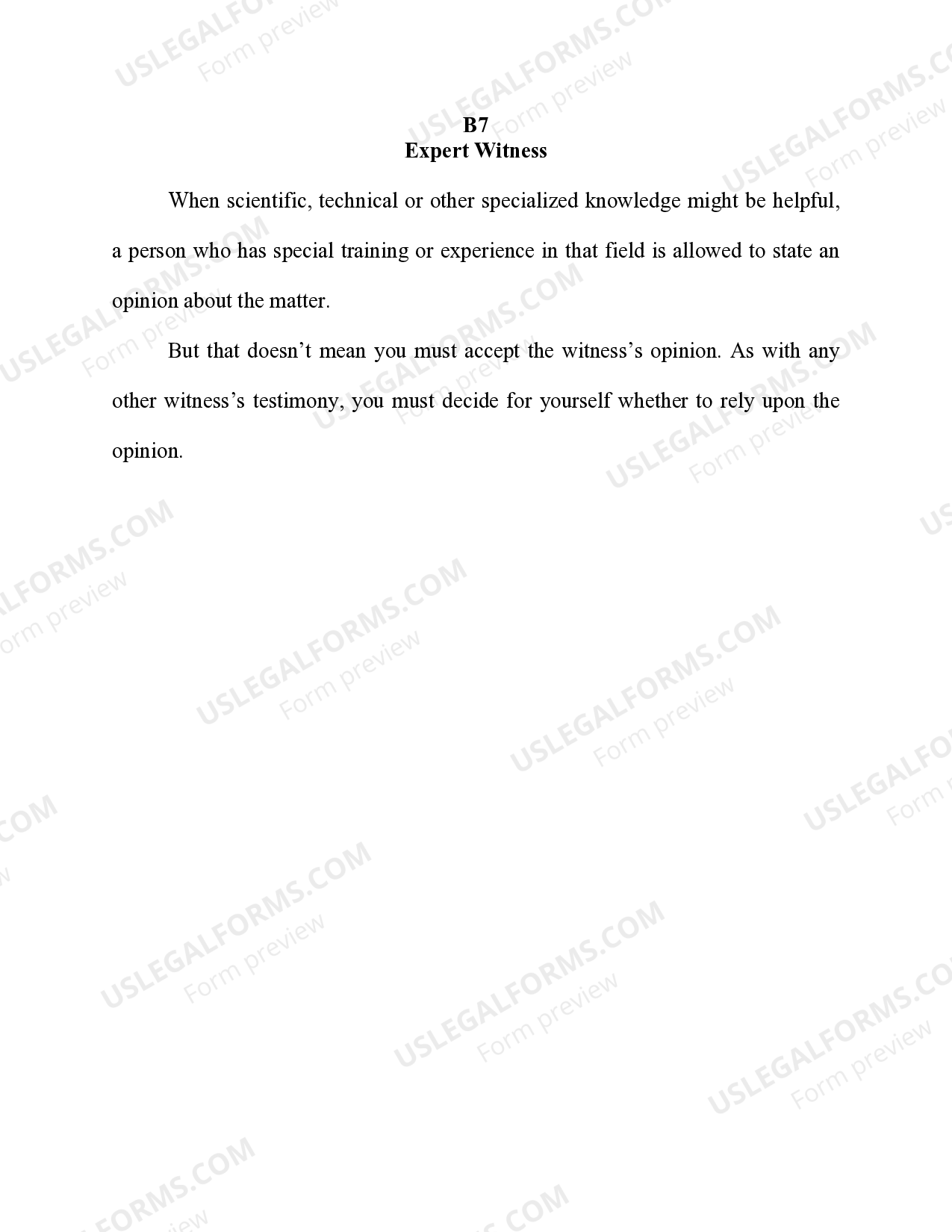 Expert Witness | US Legal Forms