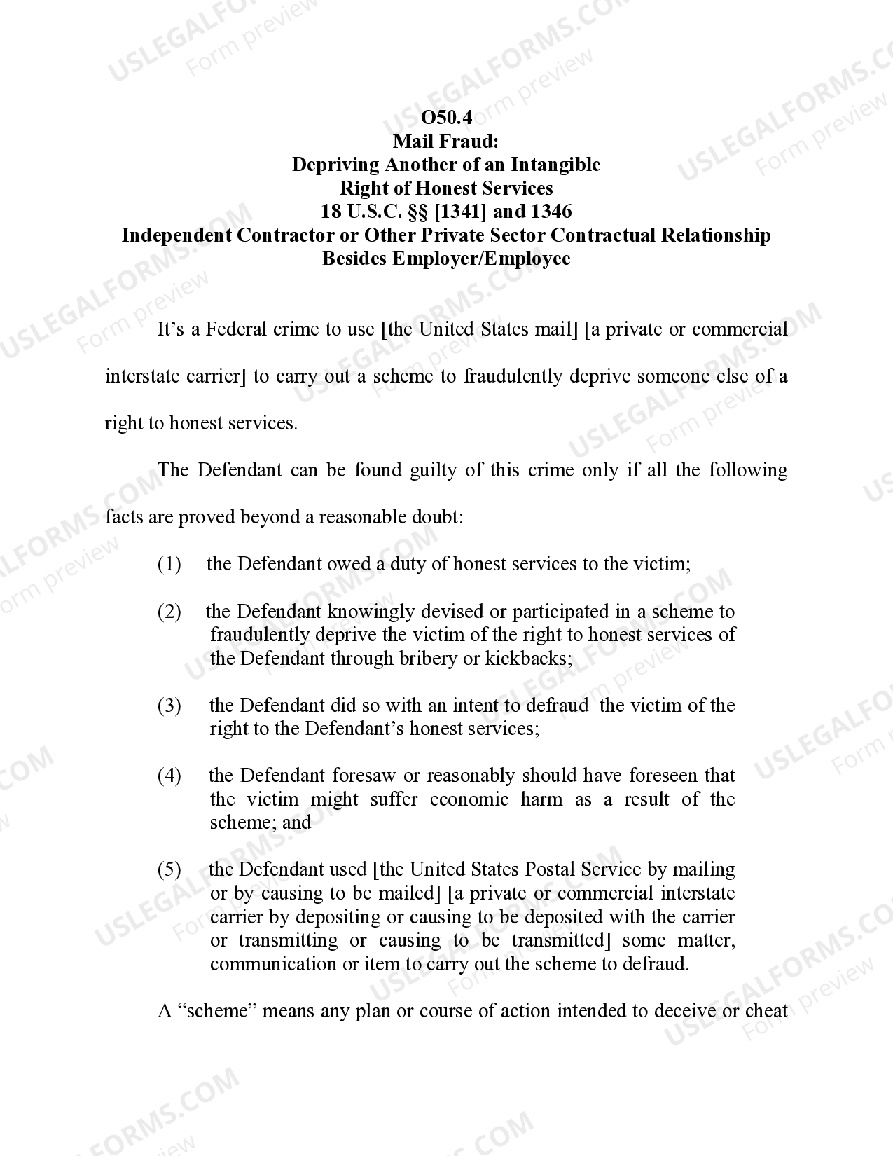 Mail Fraud: Depriving Another of an Intangible Right of Honest Services ...