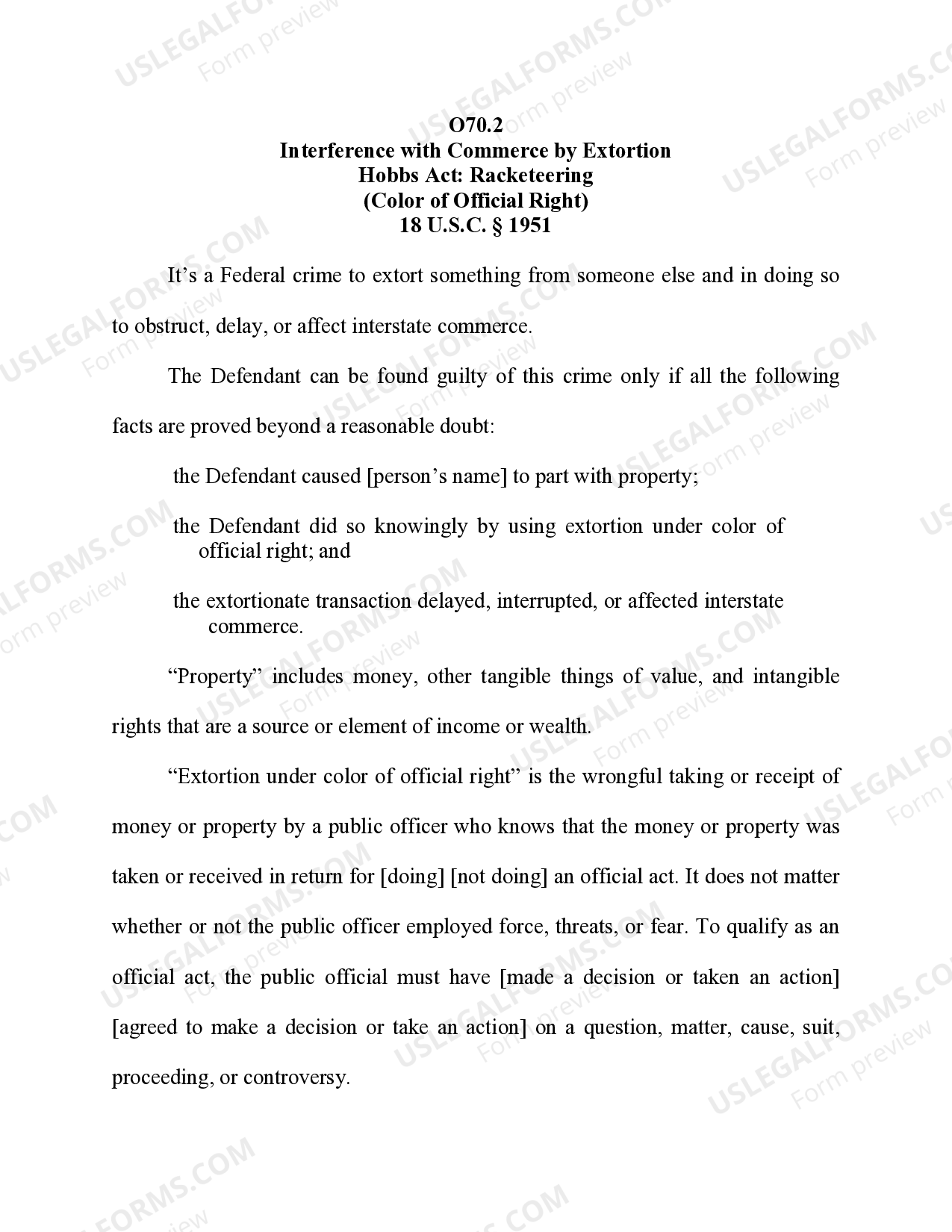 Interference with Commerce by Extortion Hobbs Act: Racketeering (Color ...