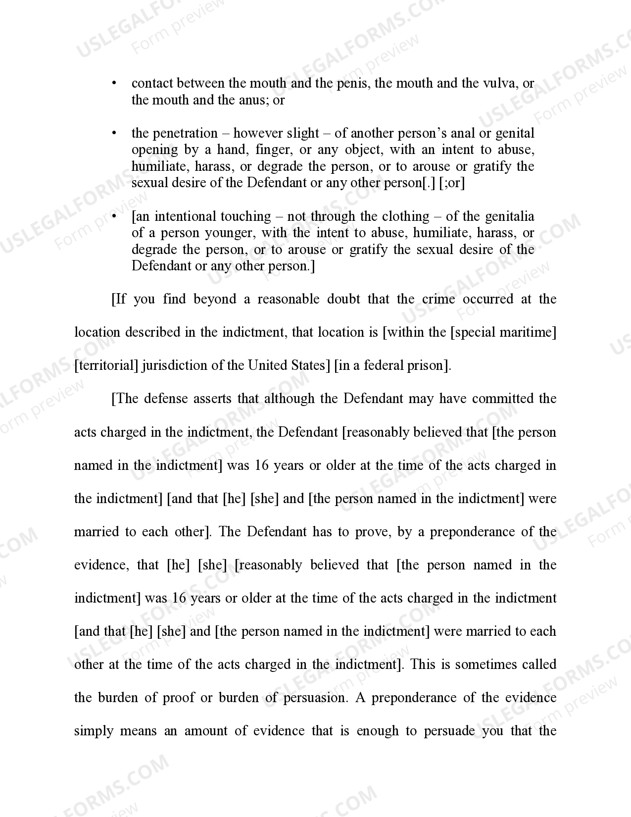 Sexual Abuse of a Minor 18 U.S.C. Sec. 2243(a) | US Legal Forms