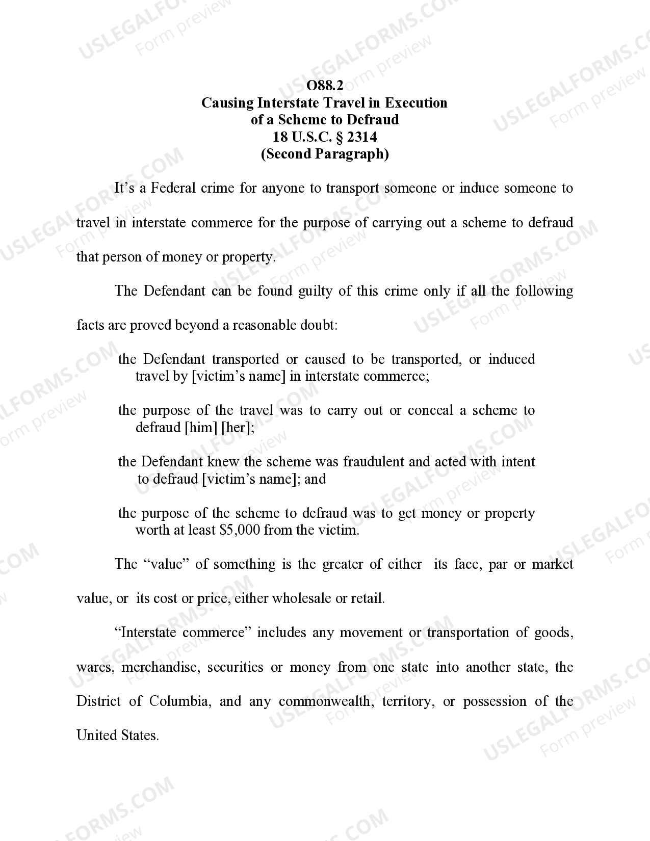 Causing Interstate Travel in Execution of a Scheme to Defraud 18 U.S.C ...